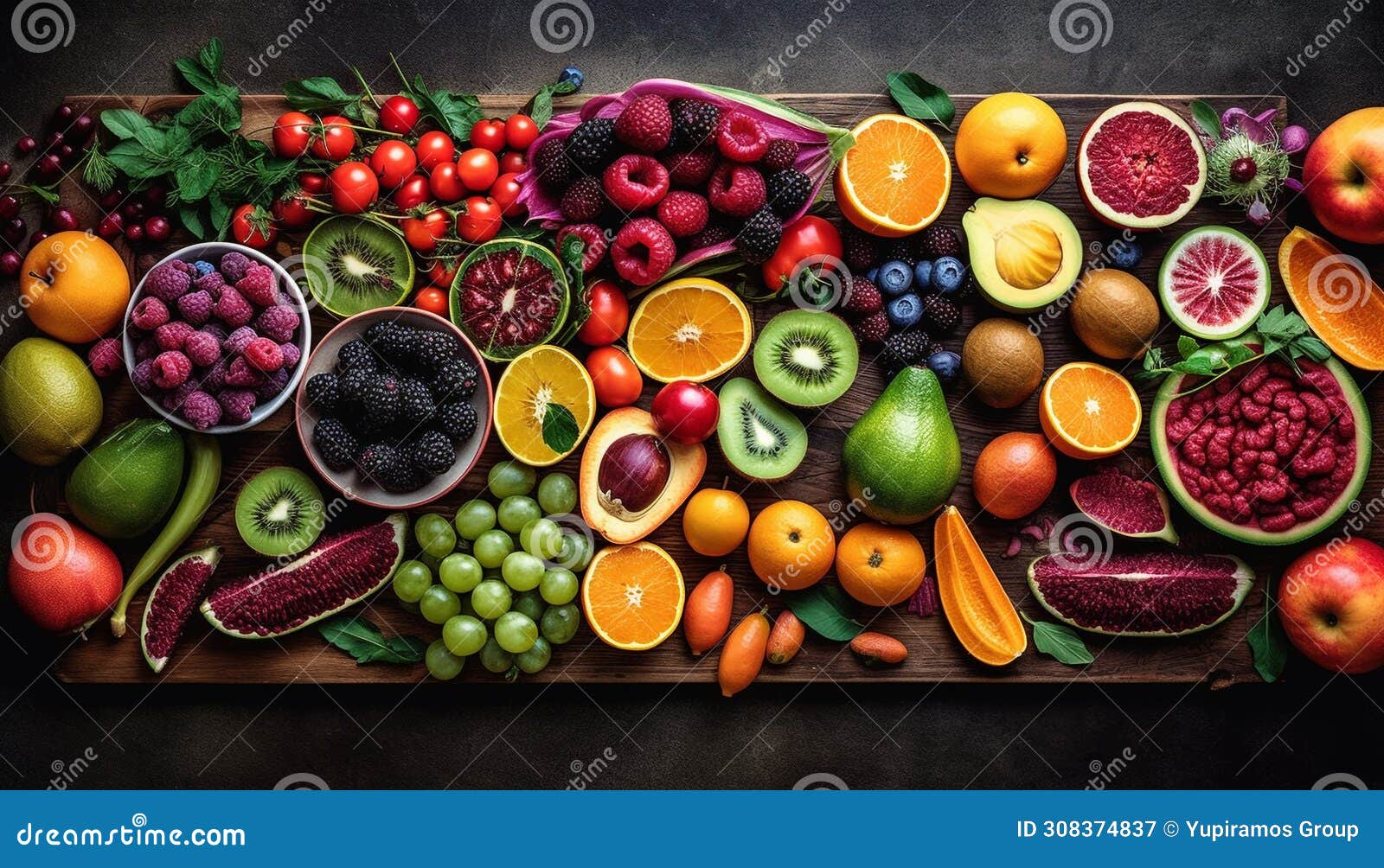 Fresh Fruit Collection on Wooden Table, Healthy Eating, Variety ...