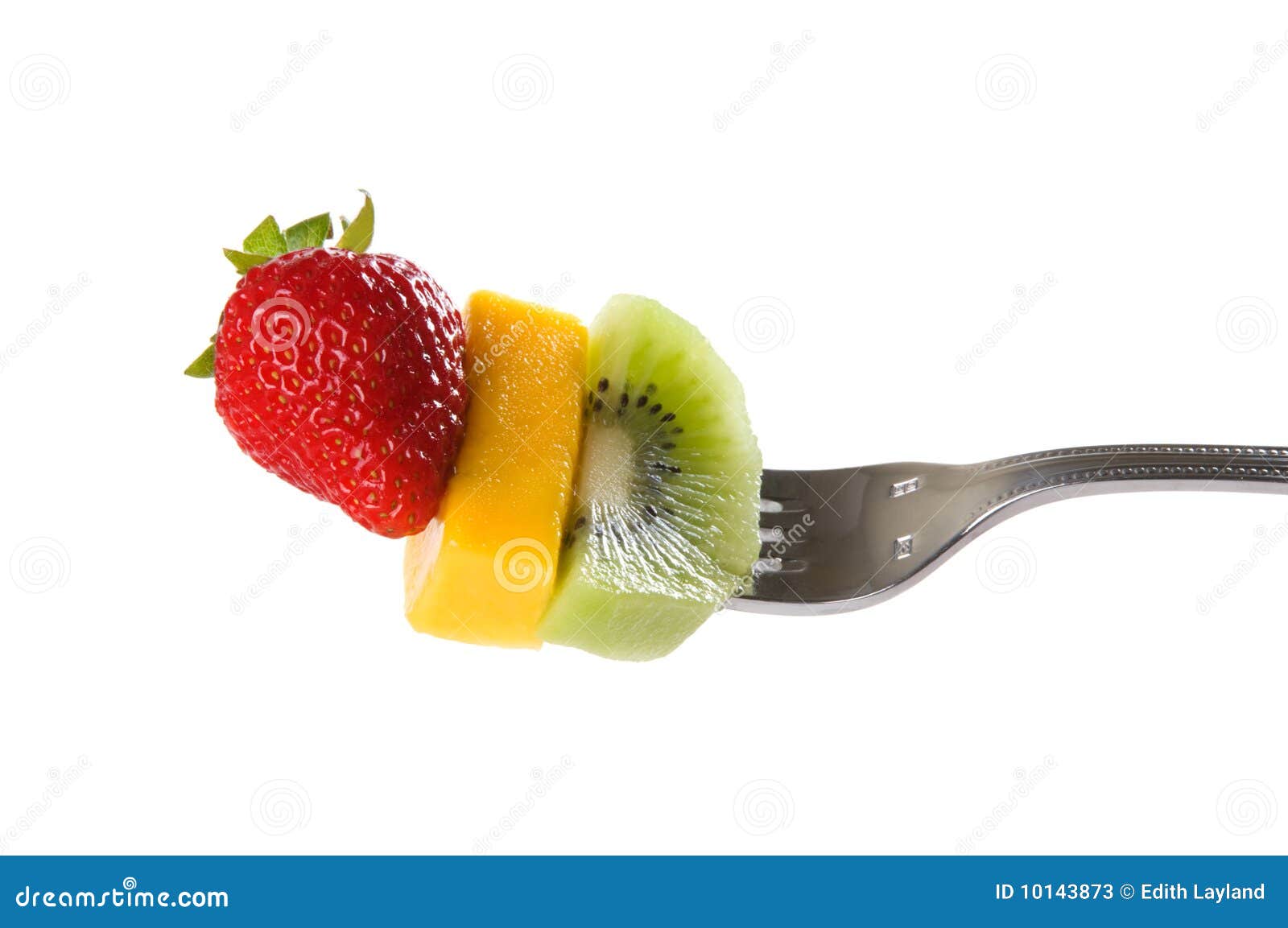 Fresh Fruit on Fork stock image. Image of stainless, fruit - 10143873