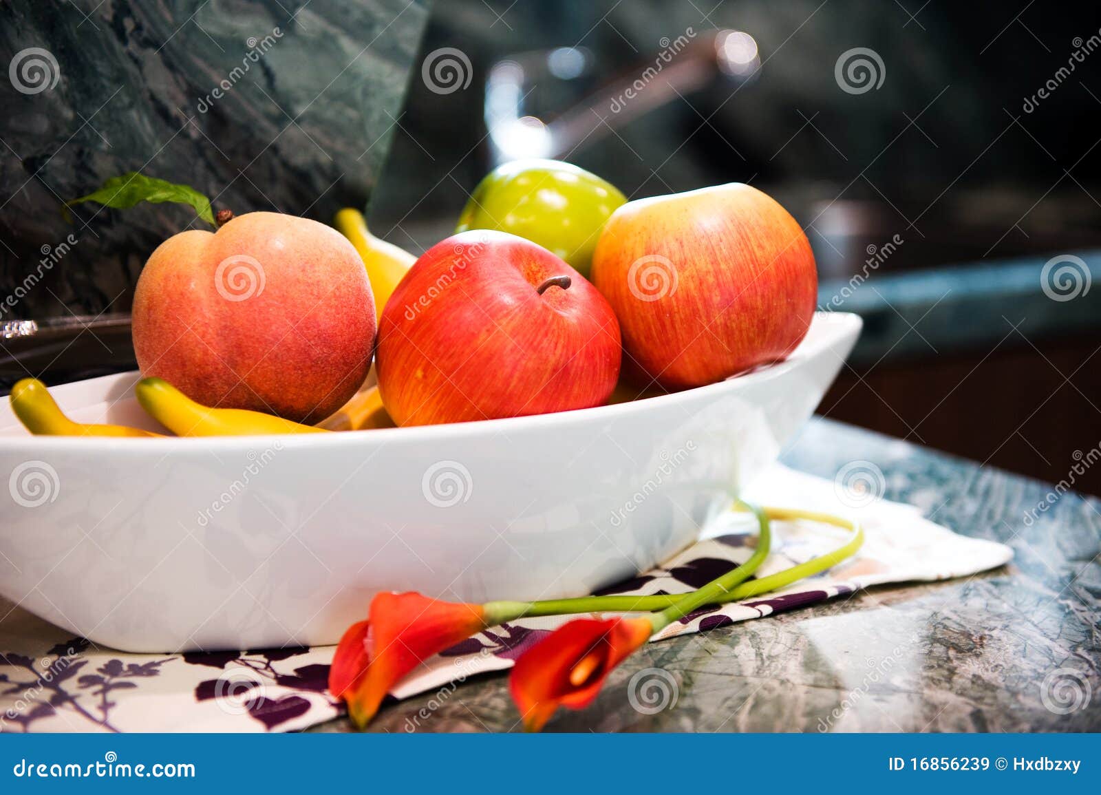 Fresh fruit at the kitchen stock image. Image of health - 16856239