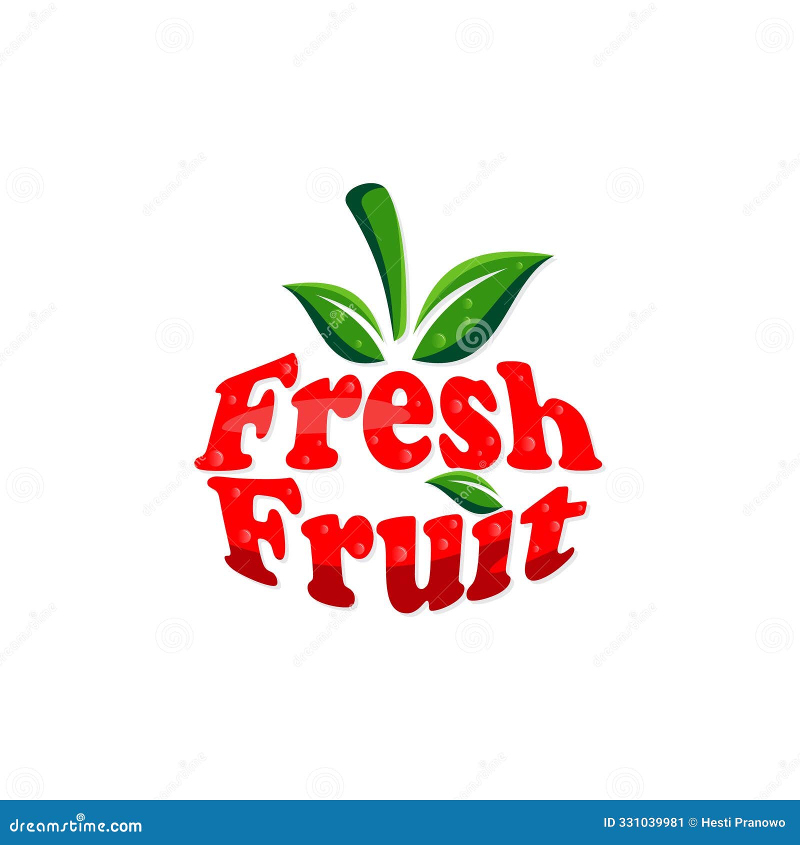Fresh Fruit Letter Text Effect Typography Template Design Stock Vector ...