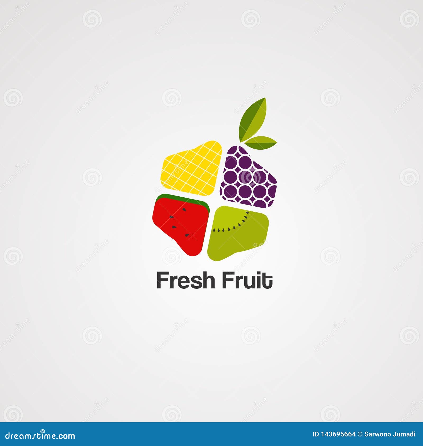 Fresh Fruit Logo Vector, Icon, Element, and Template Stock Vector ...