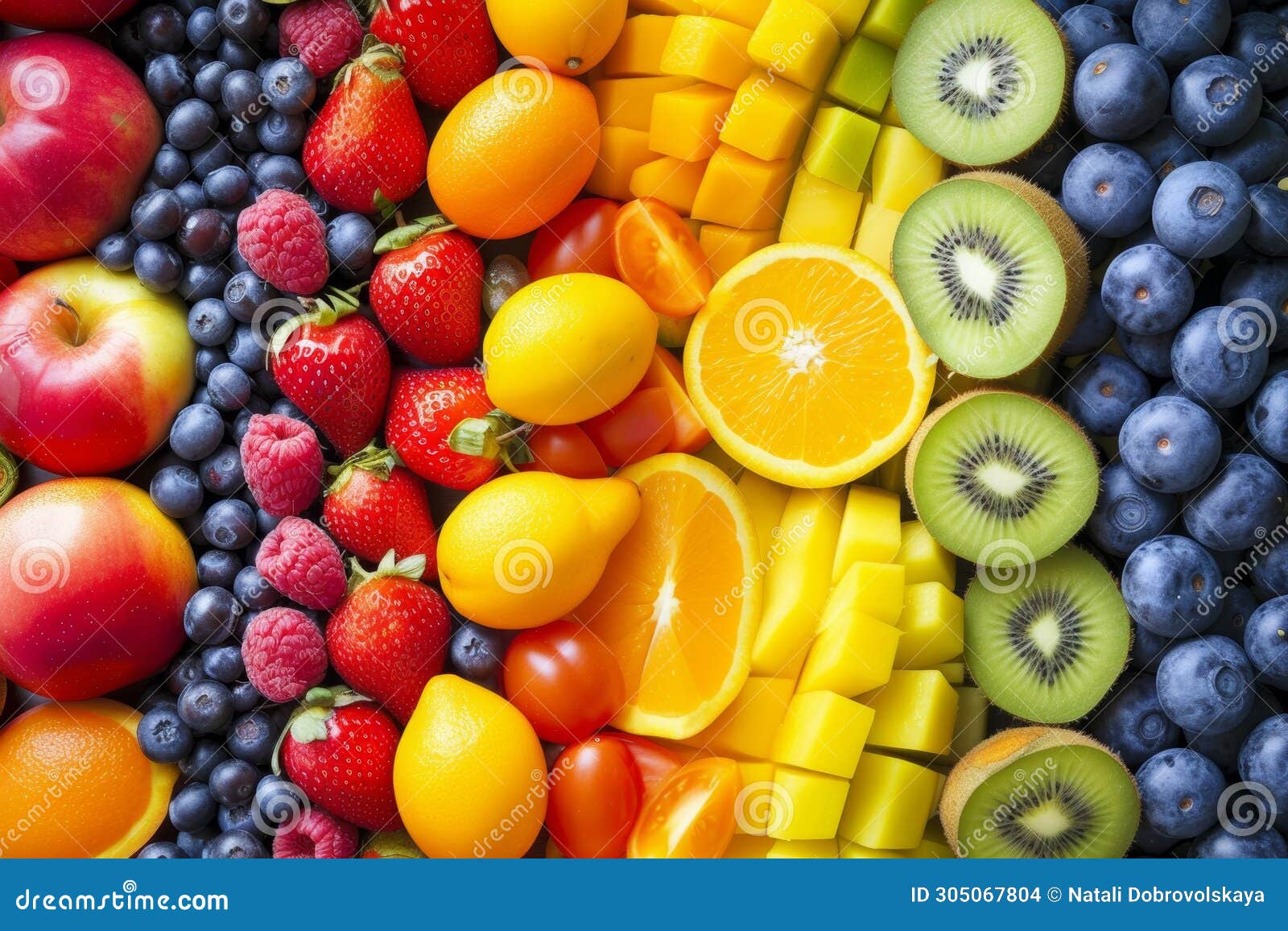 Fresh Fruit in a Rainbow, Diet ,vitamin Resource Stock Photo - Image of ...