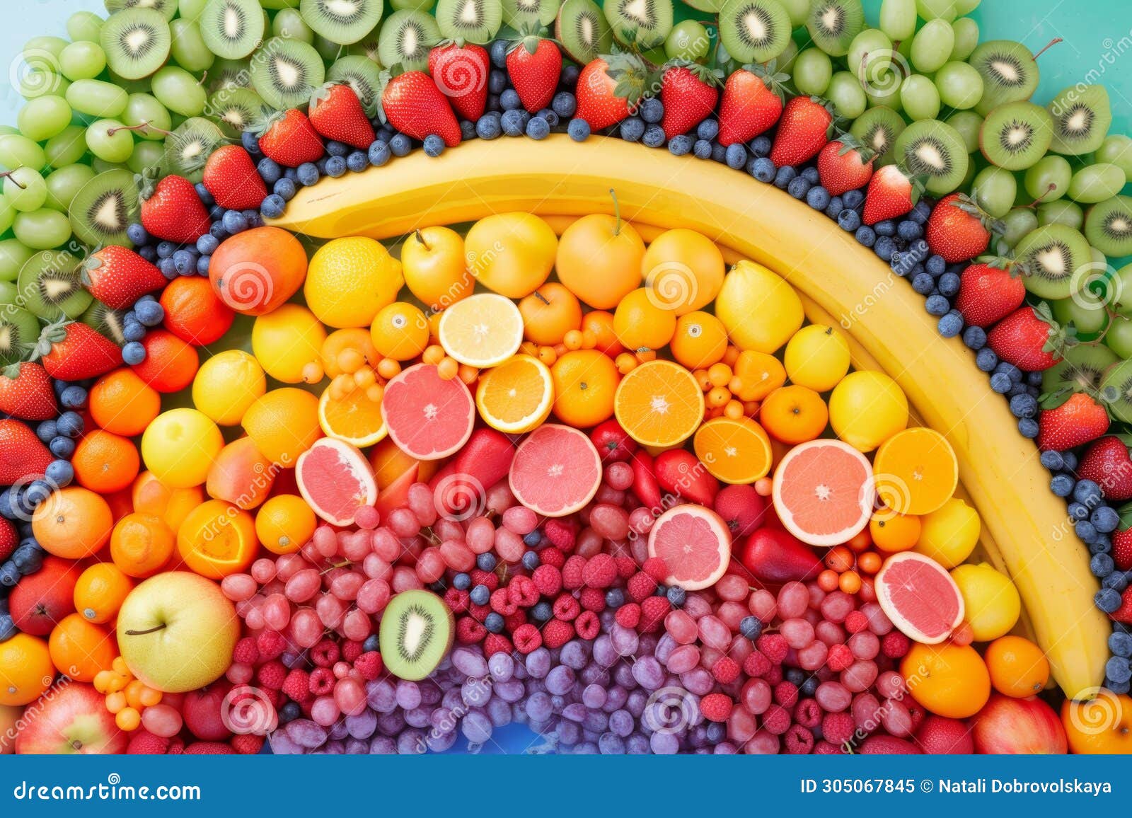 Fresh Fruit in a Rainbow, Diet ,vitamin Resource Stock Image - Image of ...
