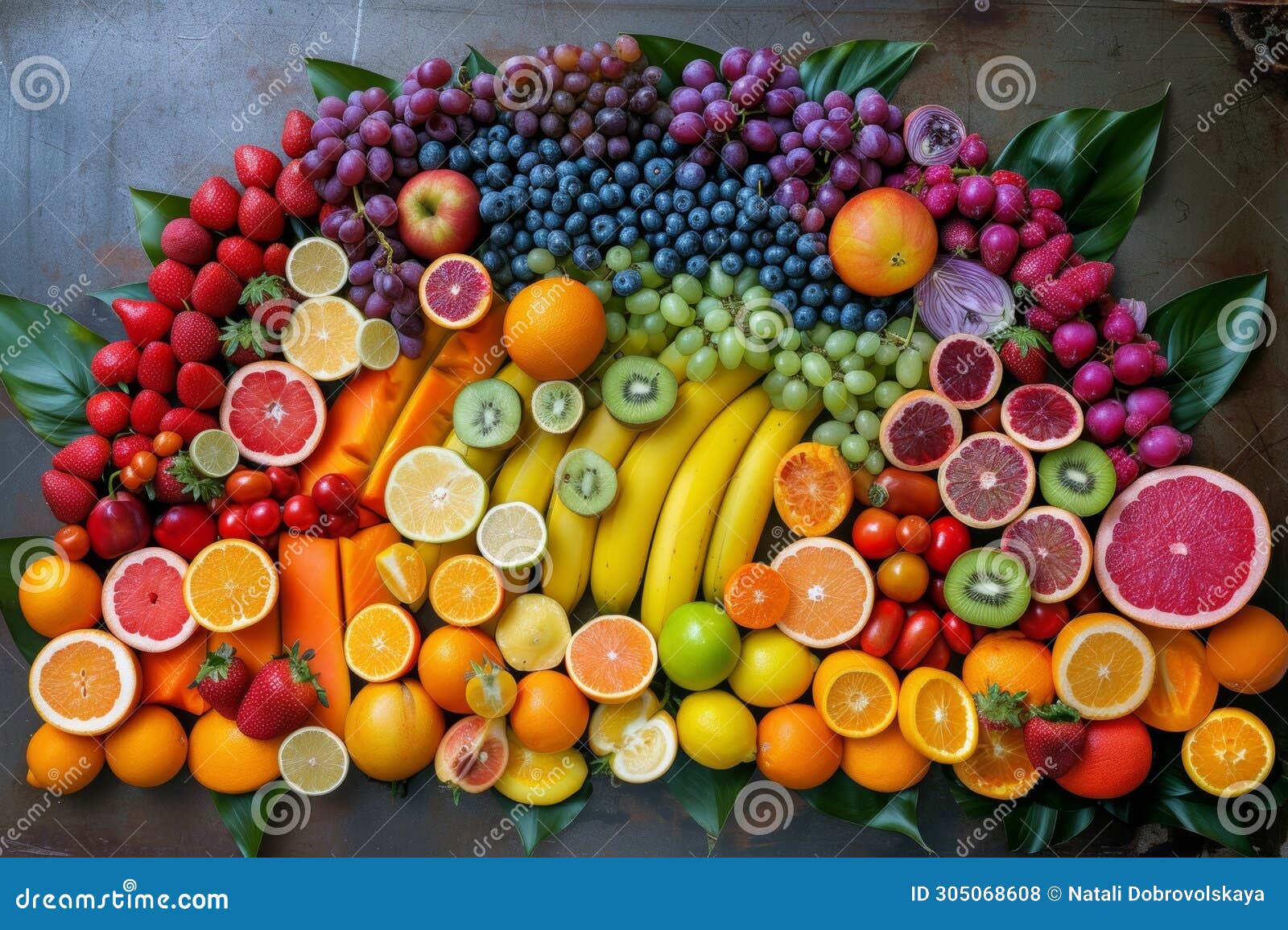 Fresh Fruit in a Rainbow, Diet ,vitamin Resource Stock Photo - Image of ...