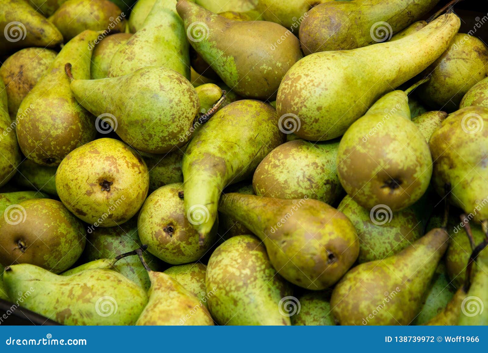 Ripe Pears on the Counter in the Supermarket Stock Photo - Image of ...