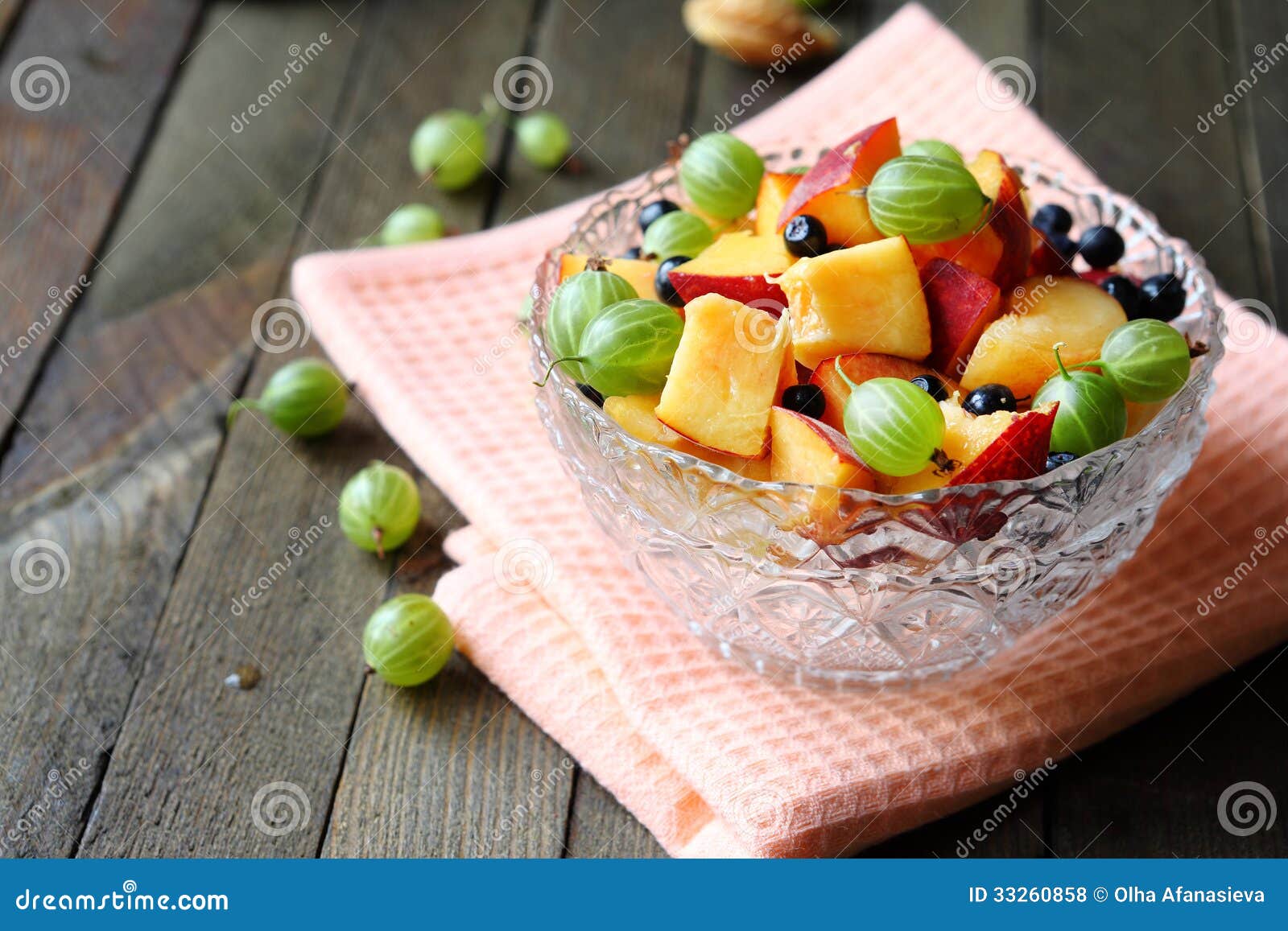 Fresh Fruit Salad in a Bowl Stock Photo - Image of assorted, berry ...