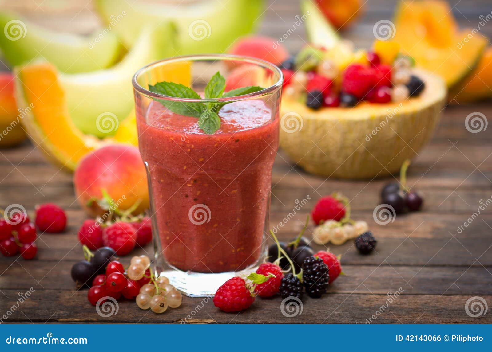 Fresh Fruit Smoothie in the Glass Stock Photo - Image of berry, healthy ...