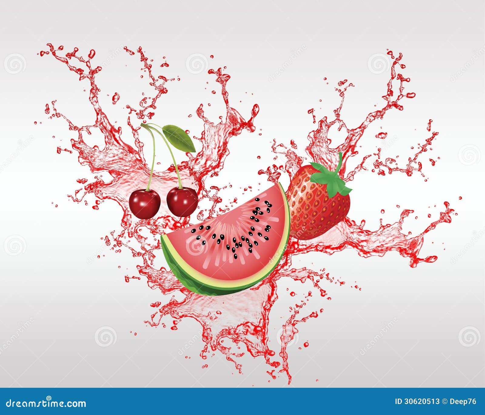 Fresh Fruit in the Splash Vector Stock Illustration - Illustration of ...