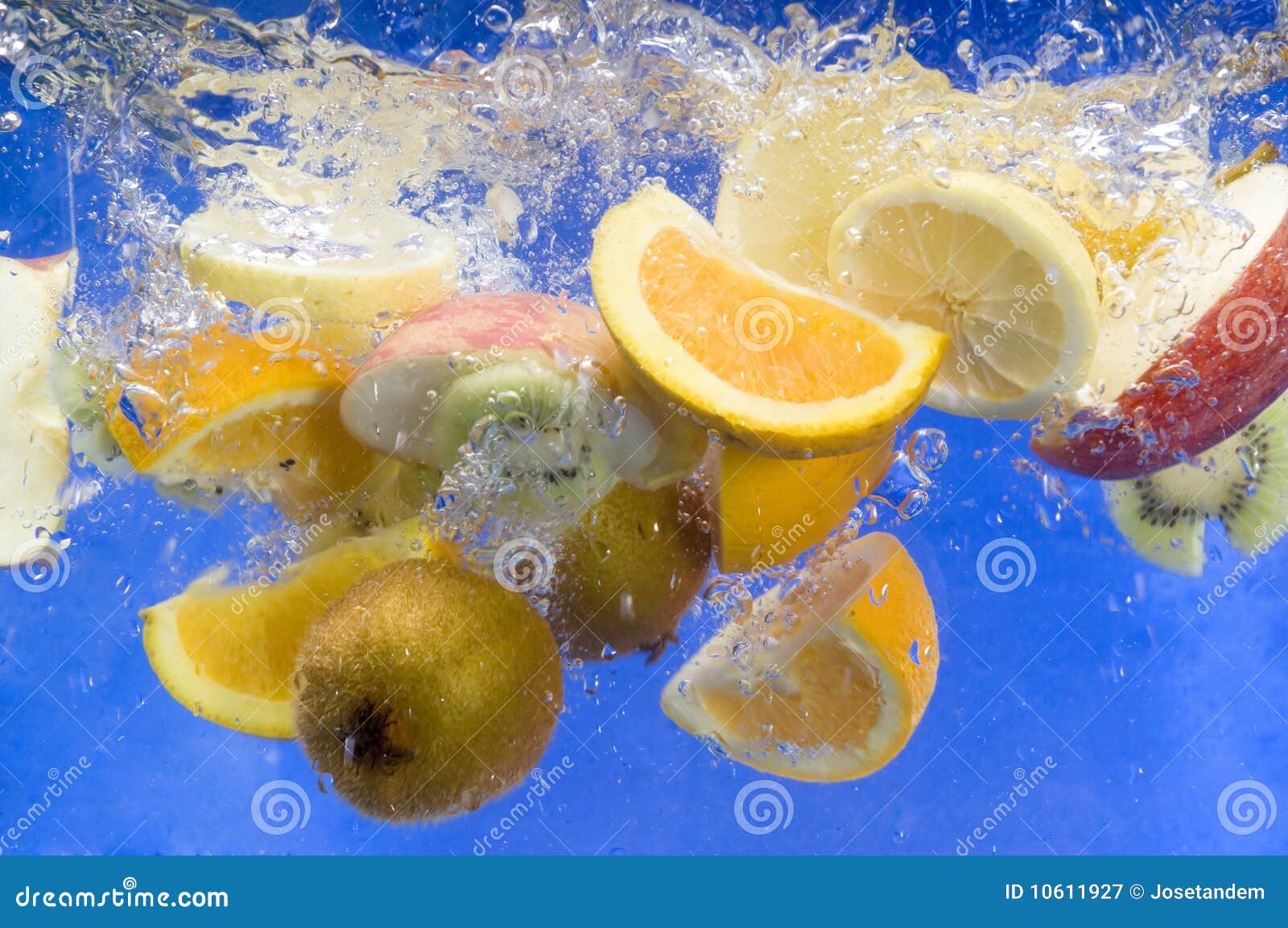Fresh Fruit Splashing in Fresh Water Stock Image - Image of nature ...