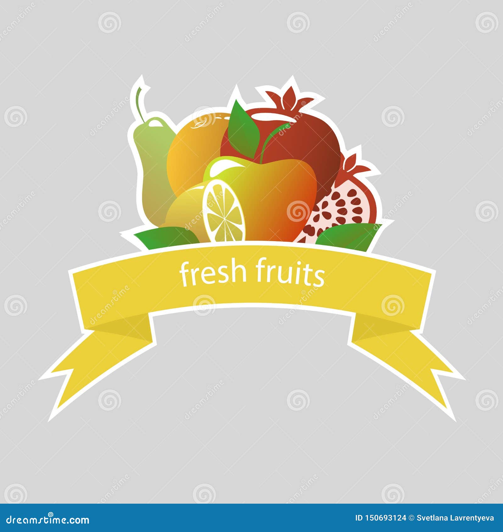 Fresh Fruit, Sticker. Vector Illustration Stock Vector - Illustration ...