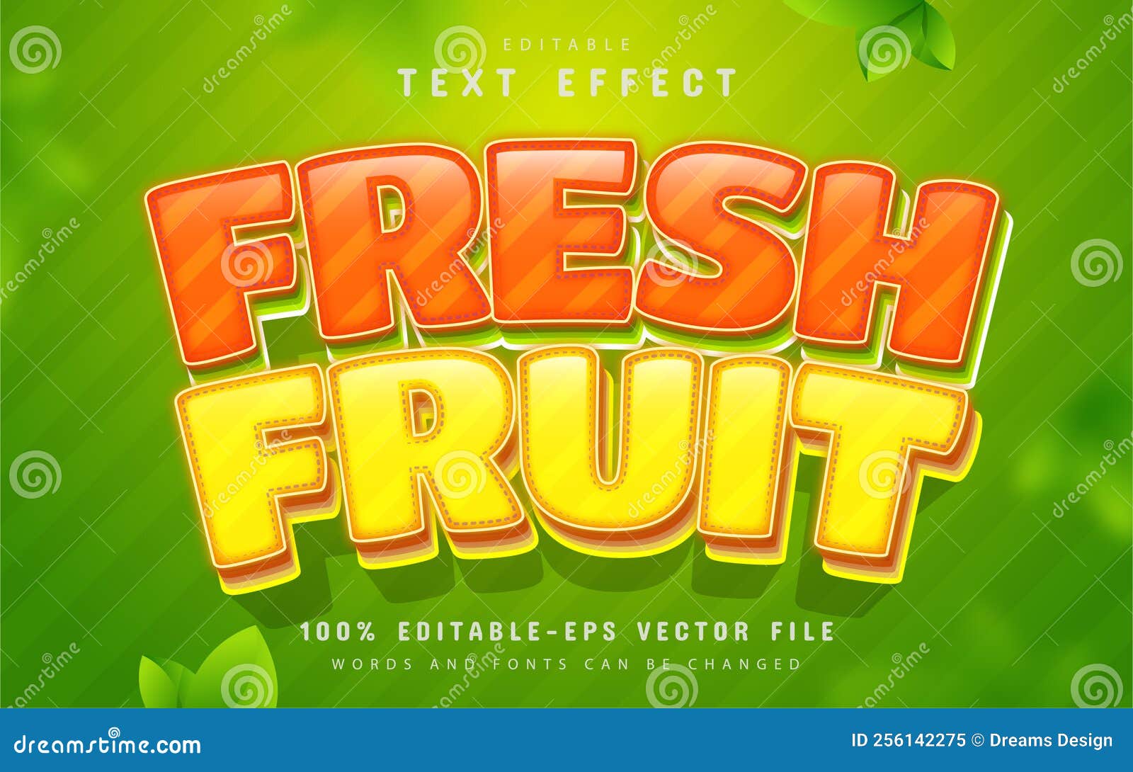 Fresh fruit text effect stock vector. Illustration of banner - 256142275