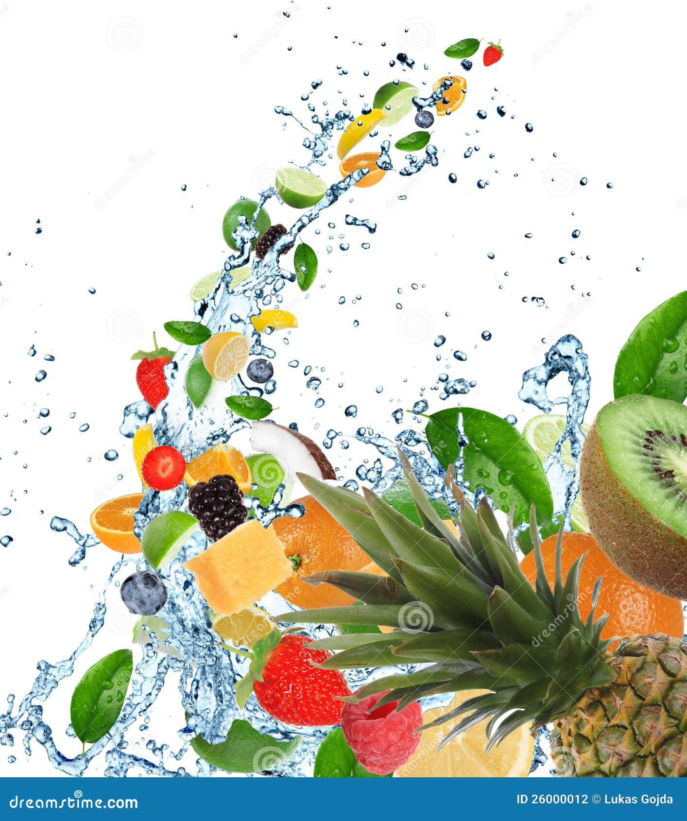 Fresh Fruit in Water Splash Stock Photo - Image of healthy, fruit: 26000012