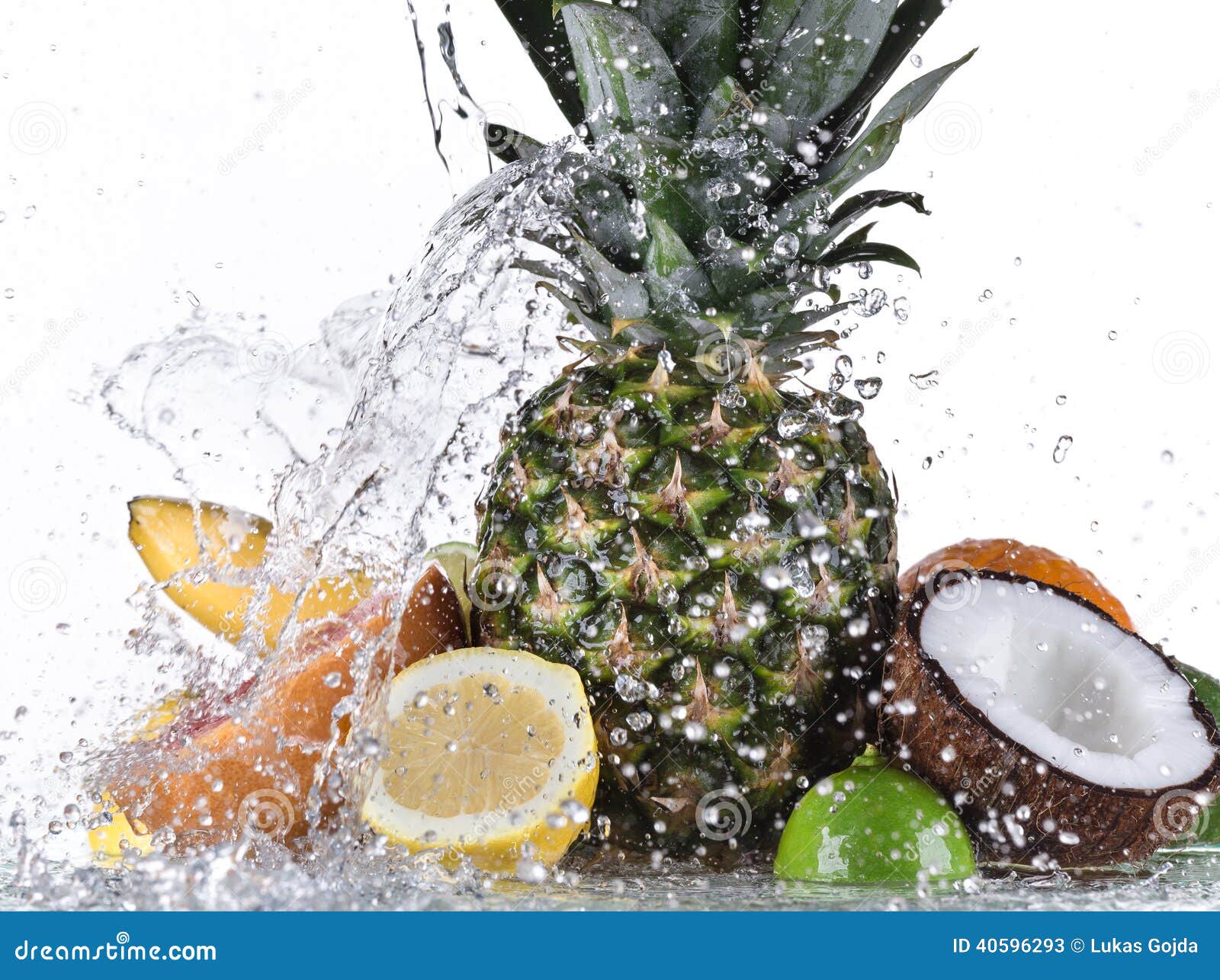 Fresh Fruit with Water Splash Stock Image - Image of juicy, clear: 40596293