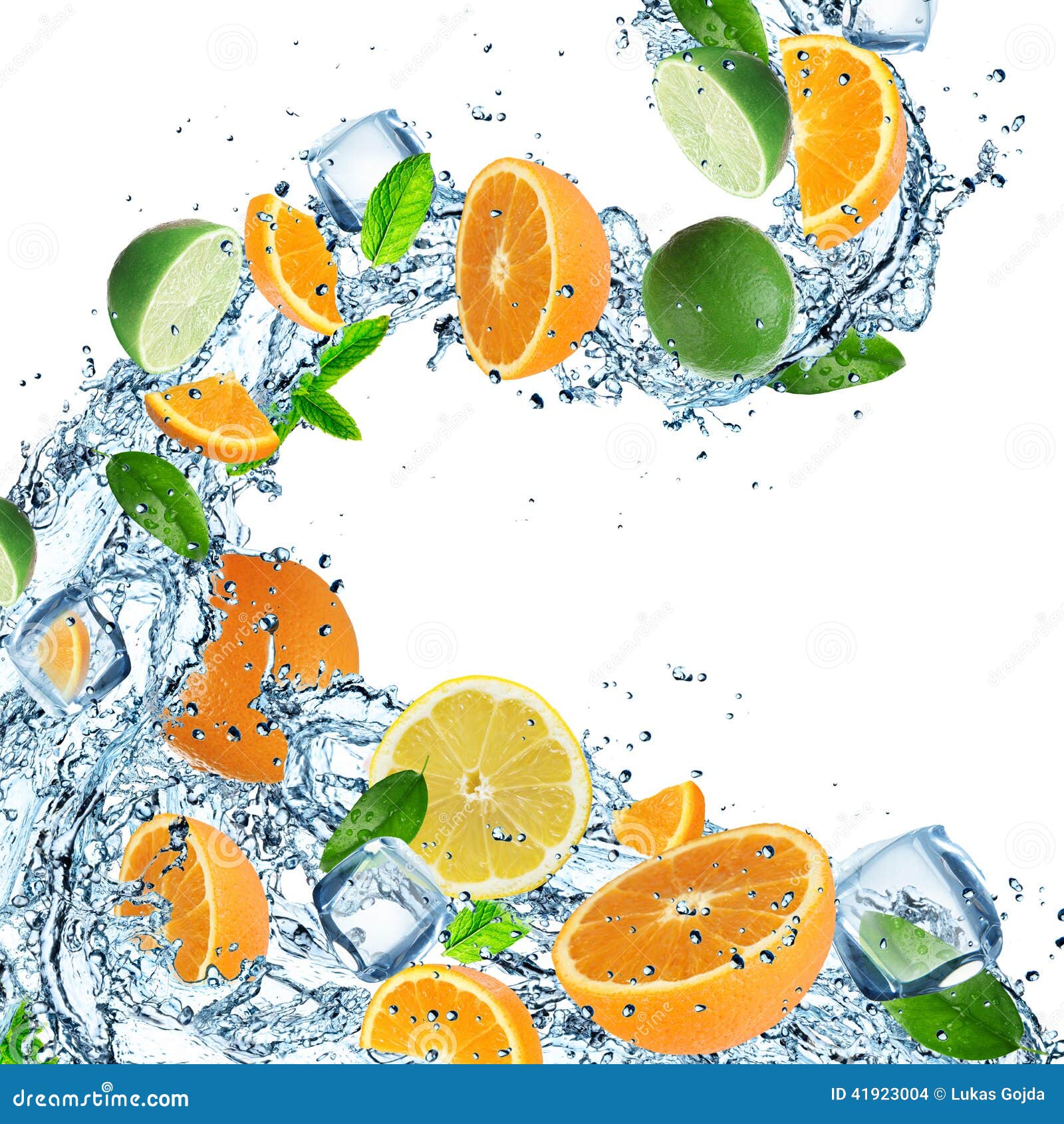 Fresh Fruit with Water Splash Stock Photo - Image of background, bright ...
