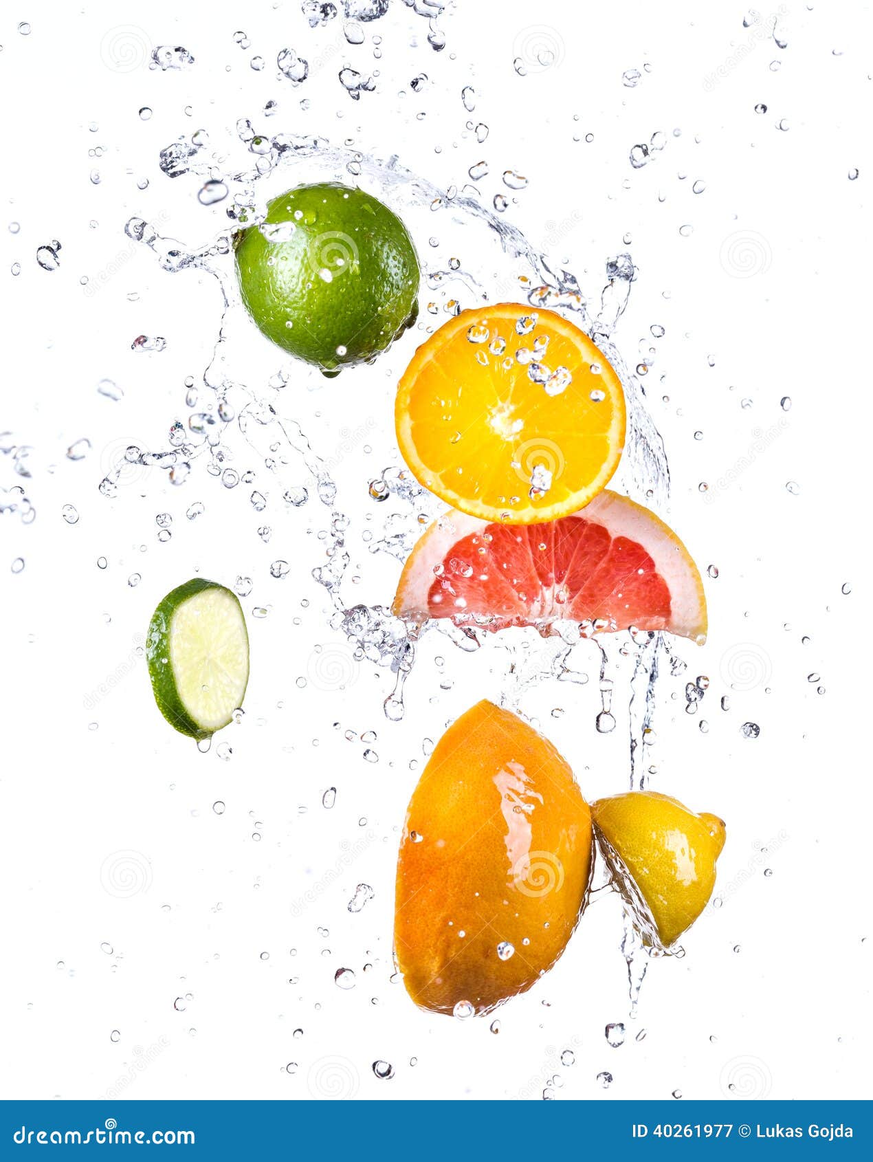 Fresh Fruit with Water Splash Stock Image - Image of healthy, lemon ...