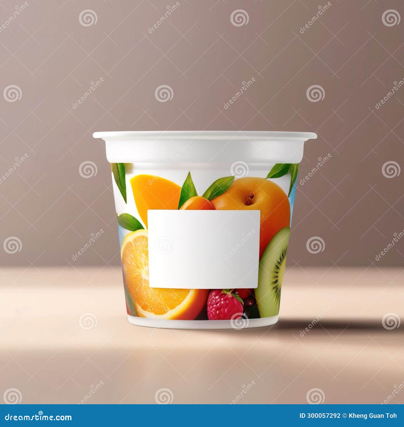 Fresh Fruit Yoghurt, Generic Blank Product Packaging Mockup Photo Stock ...