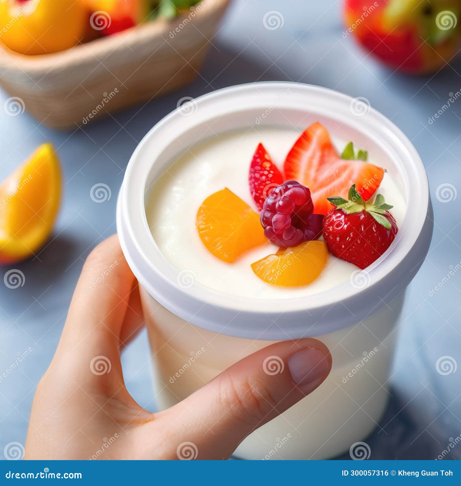 Fresh Fruit Yoghurt, Generic Blank Product Packaging Mockup Photo Stock ...