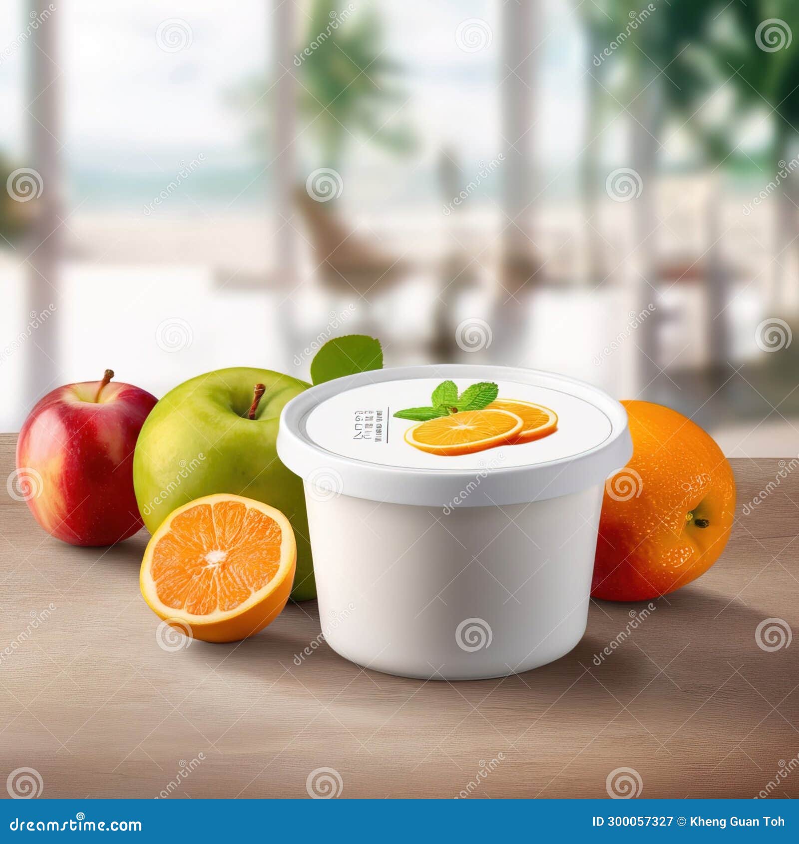 Fresh Fruit Yoghurt, Generic Blank Product Packaging Mockup Photo Stock ...