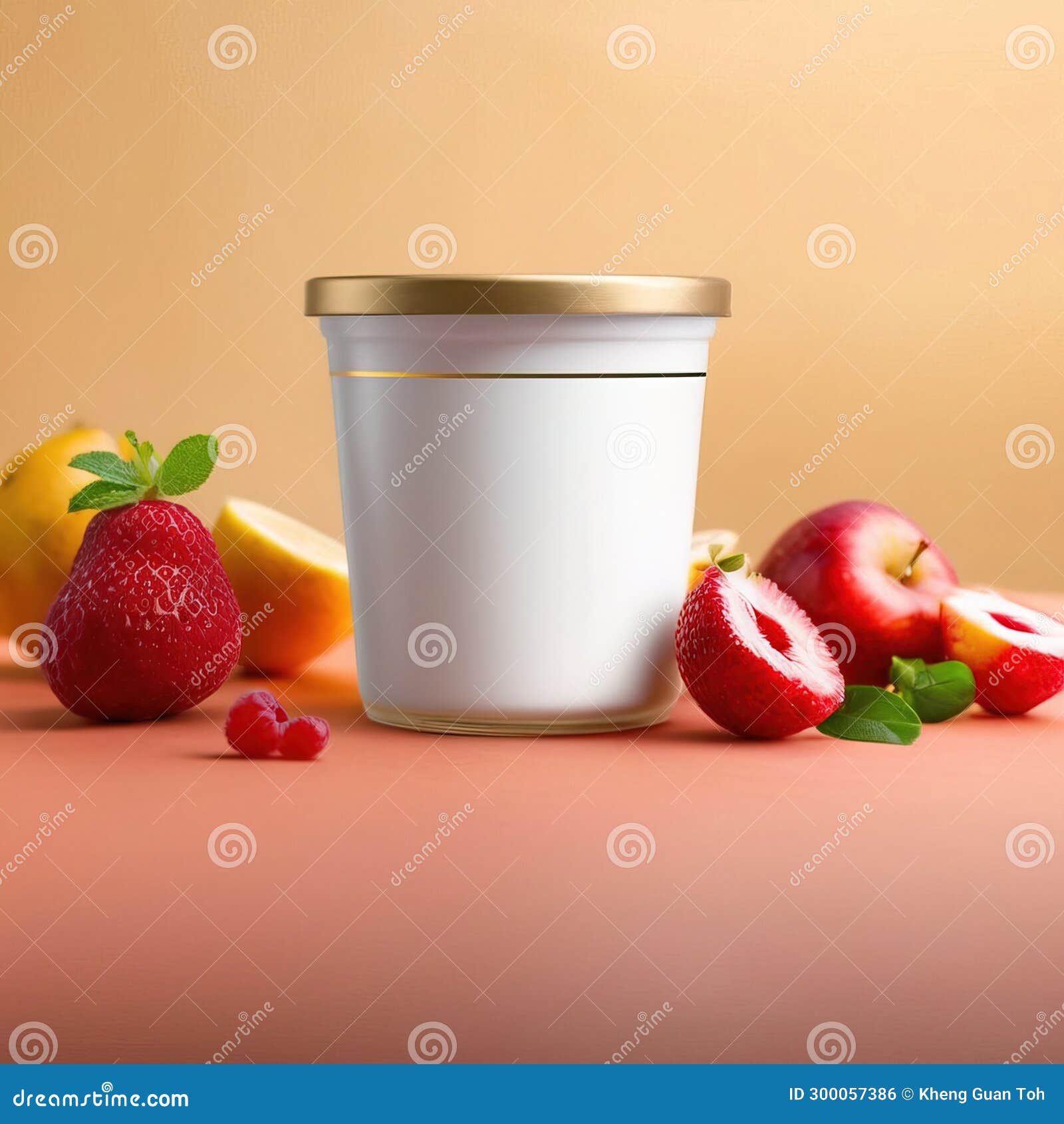 Fresh Fruit Yoghurt, Generic Blank Product Packaging Mockup Photo Stock ...