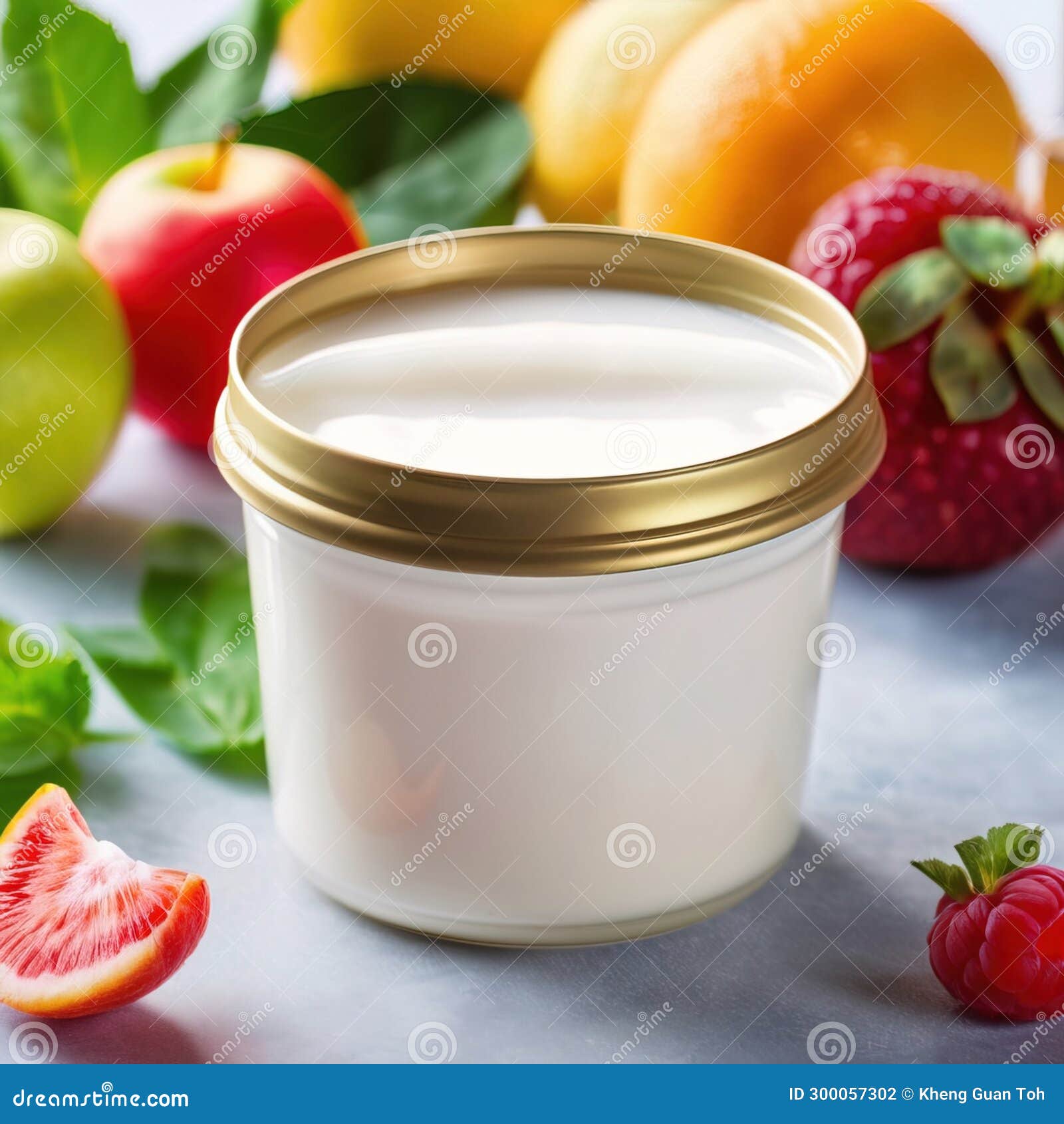 Fresh Fruit Yoghurt, Generic Blank Product Packaging Mockup Photo Stock ...