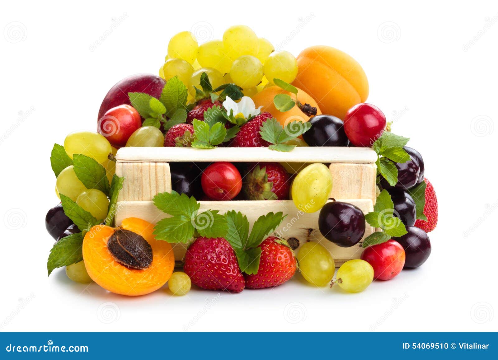 Fresh fruits in box. stock photo. Image of fruit, group - 54069510