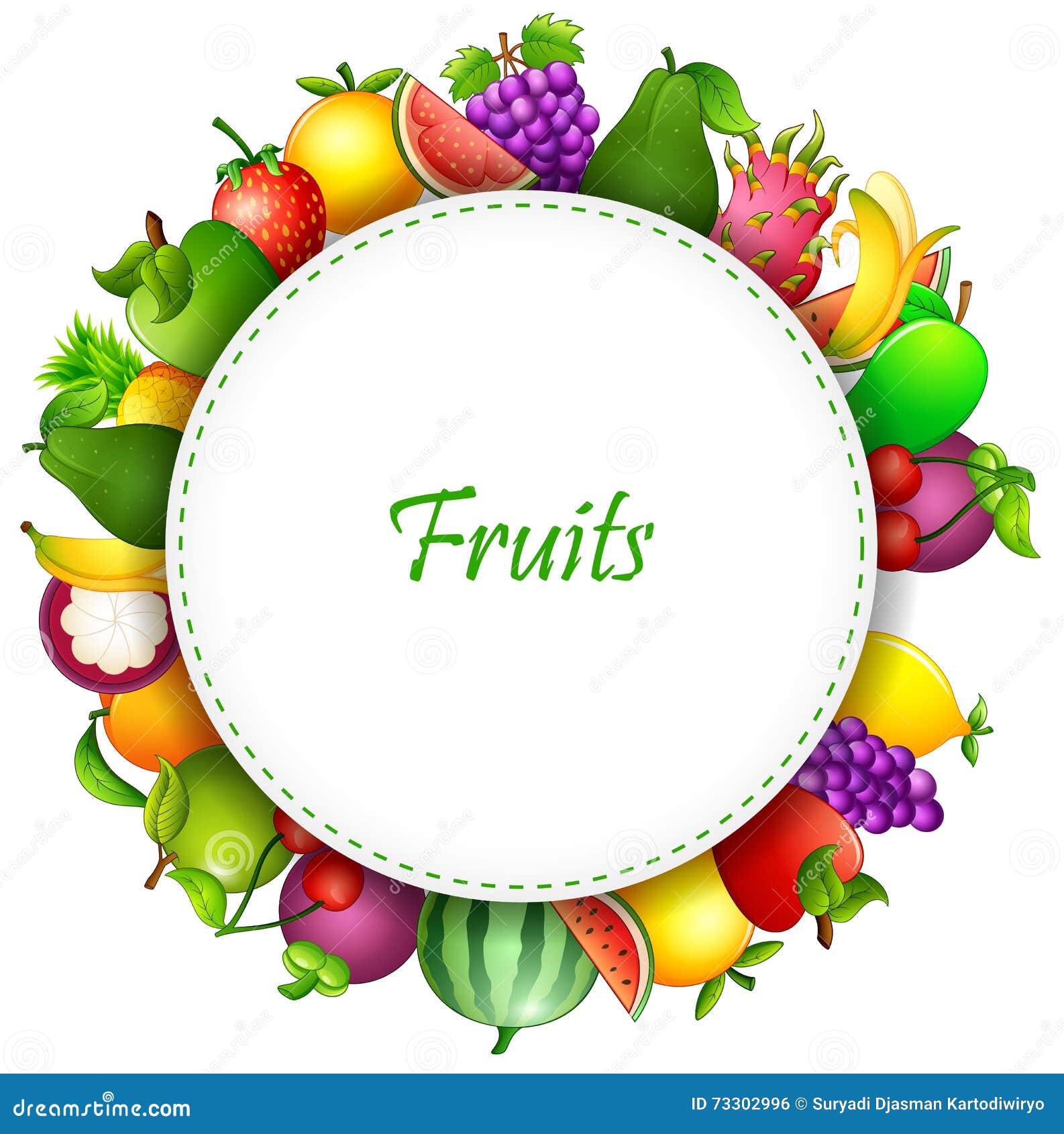 Fresh fruits cartoon stock vector. Illustration of mangosteen - 73302996