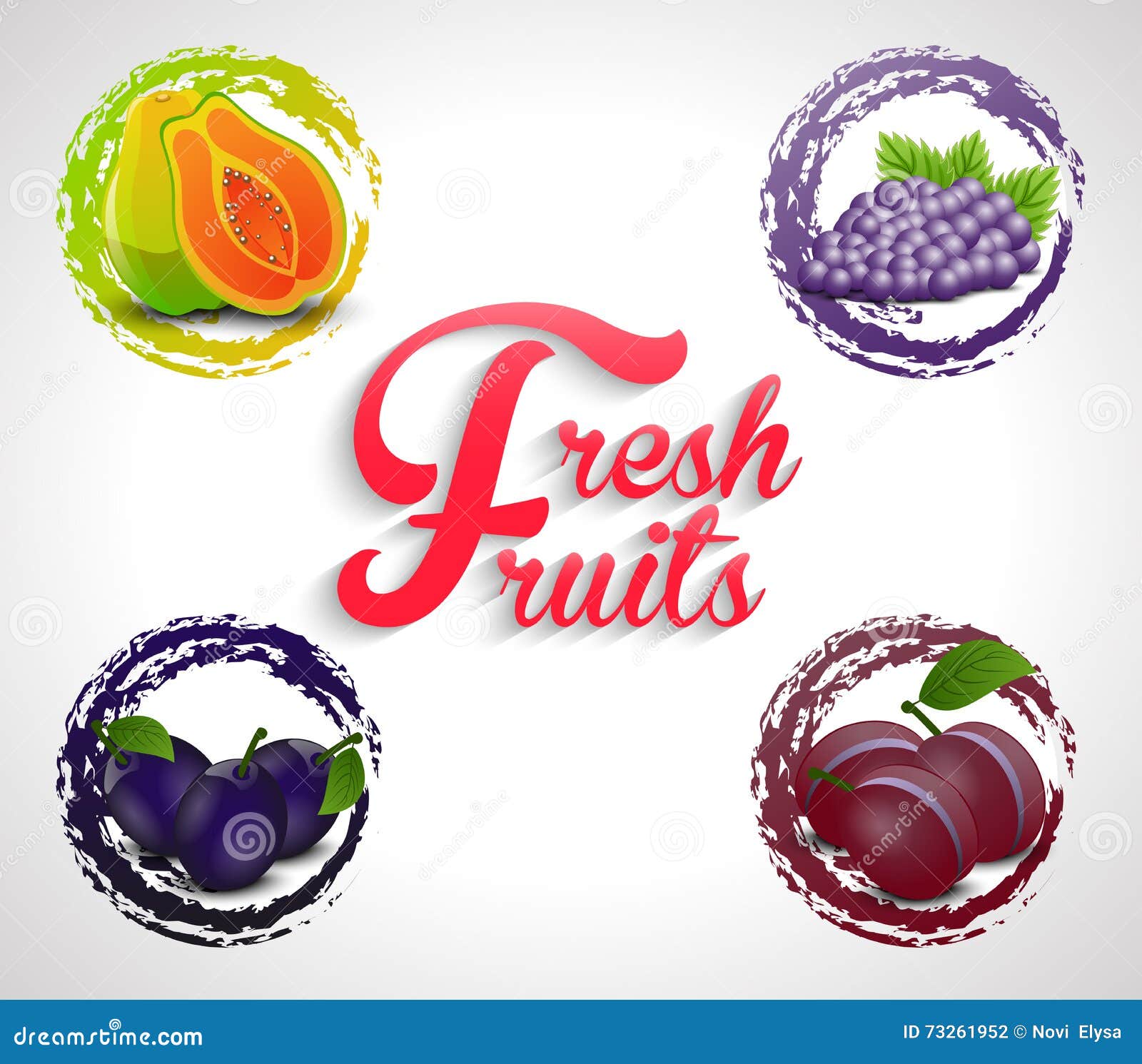 Fresh Fruits Icons stock vector. Illustration of fresh - 73261952