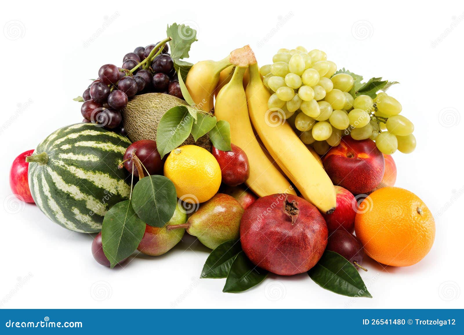Fresh Fruits Isolated on a White Background. Stock Photo - Image of ...