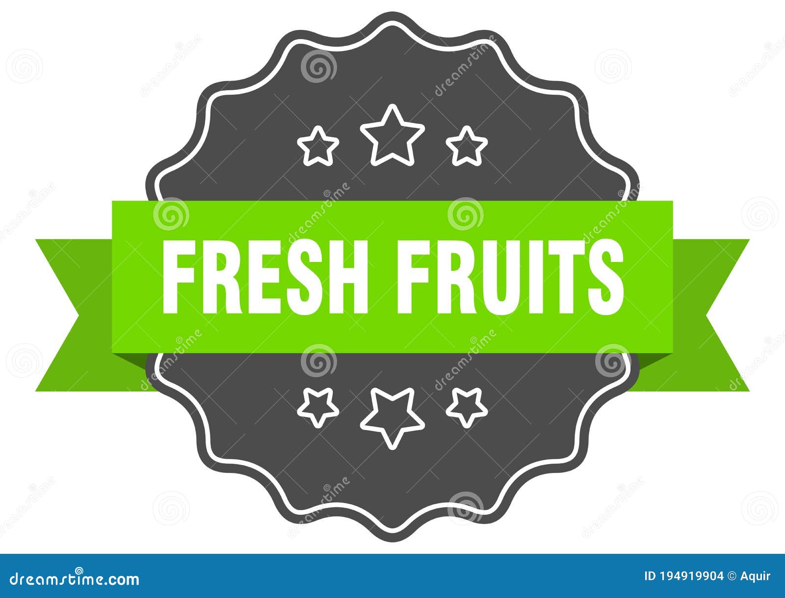 Fresh fruits label stock vector. Illustration of band - 194919904