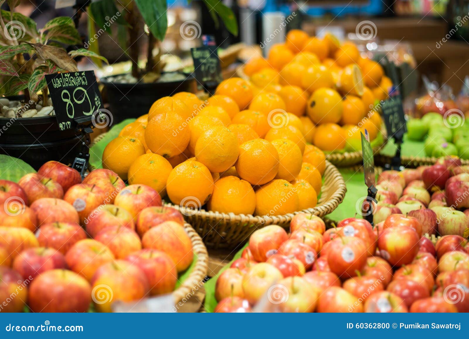 Fresh fruits at a market stock photo. Image of shop, fruits - 60362800
