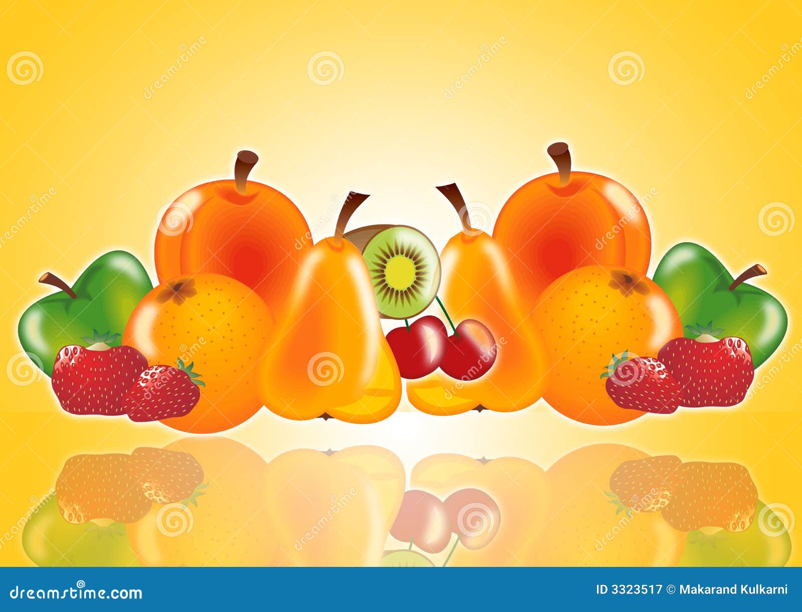 Fresh fruits poster stock illustration. Illustration of nature - 3323517