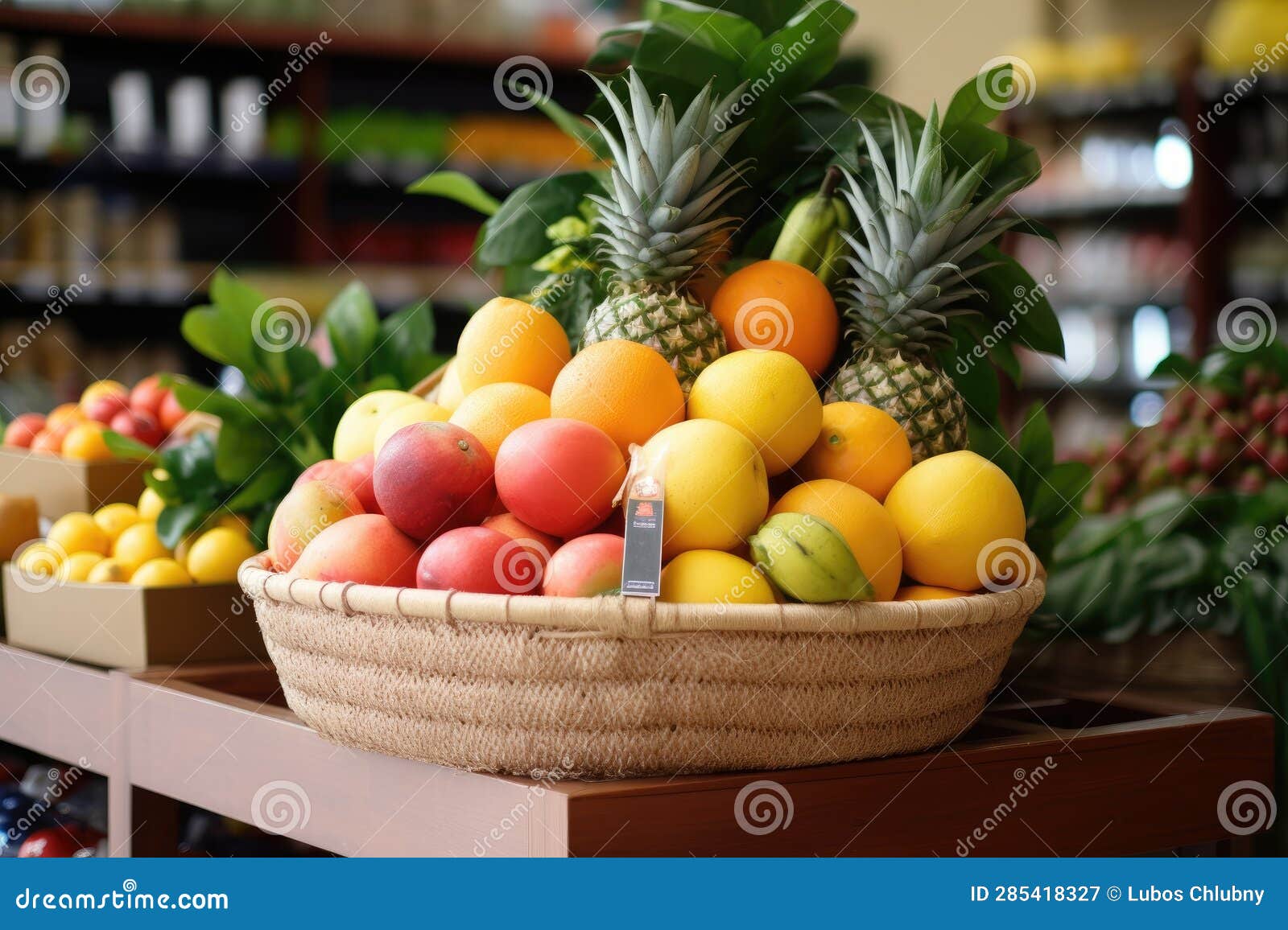 Fresh fruits in the store stock illustration. Illustration of retail ...