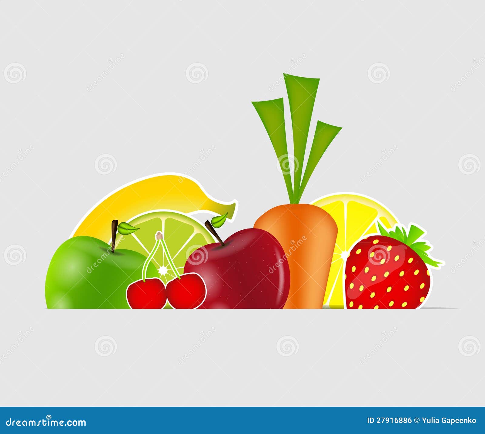 Fresh Fruits Vector Illustration Stock Vector - Illustration of ...