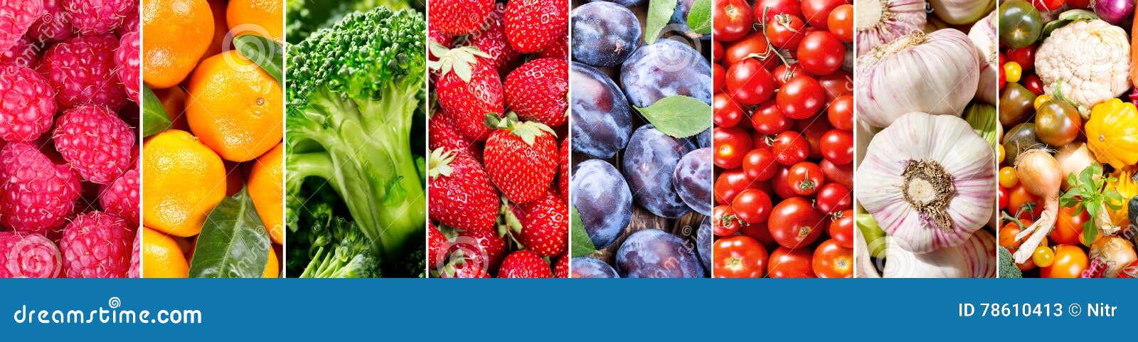 Fresh Fruits and Vegetables, Banner Stock Image - Image of green ...