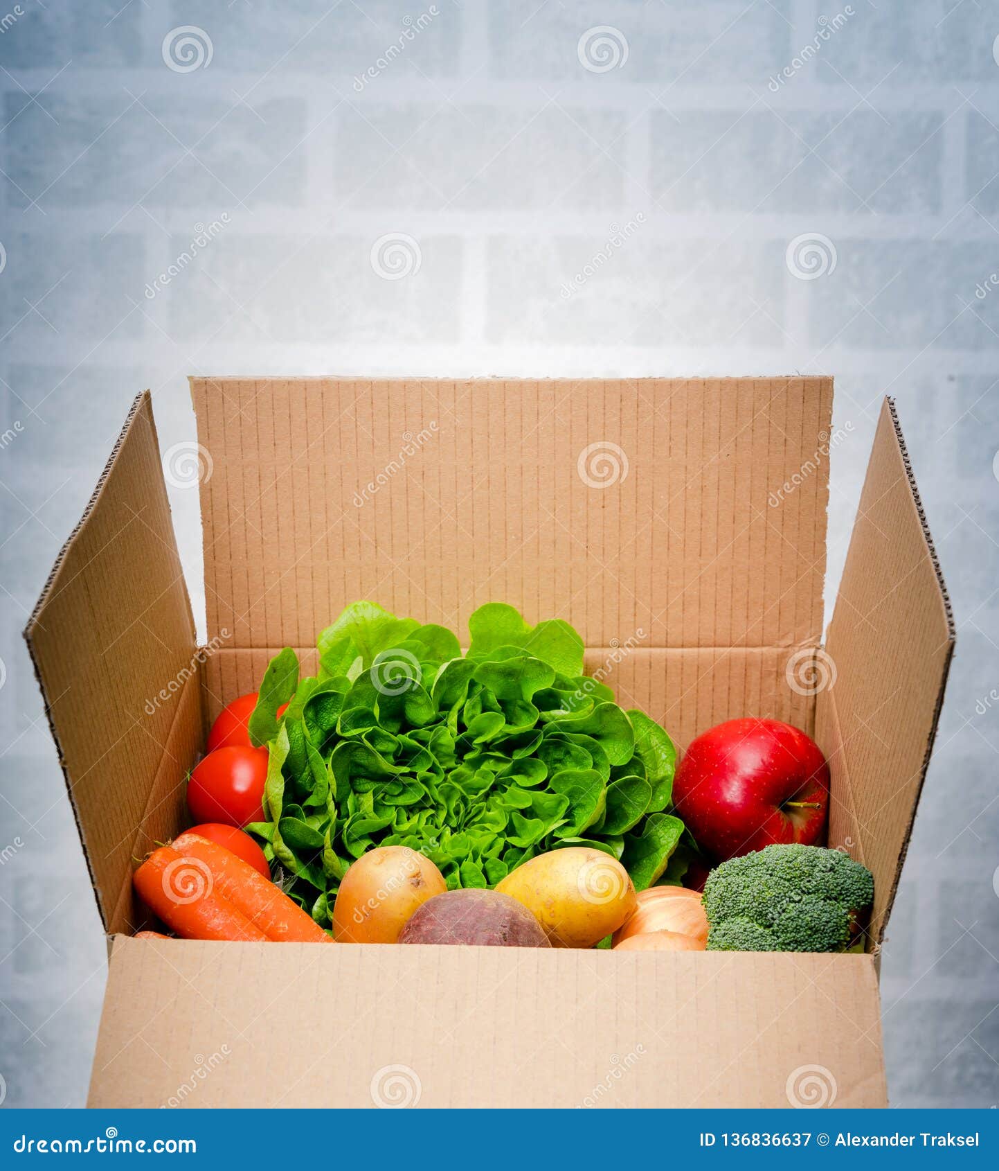 Fresh Fruits and Vegetables . Vegetables Box, Delivery Box Stock Image ...