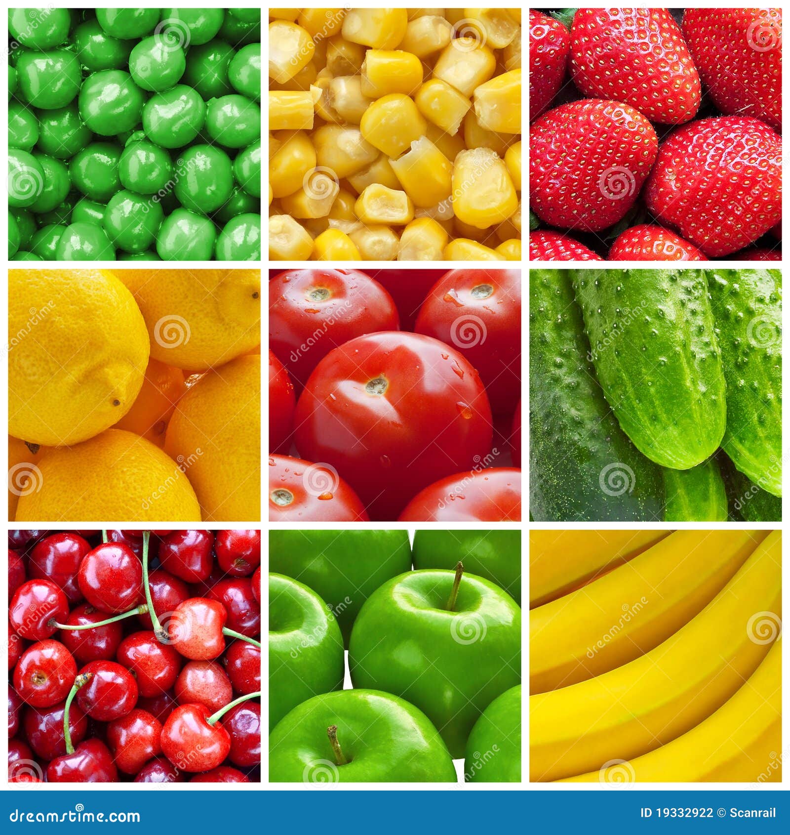 Fresh Fruits and Vegetables Collage Stock Photo - Image of collage ...
