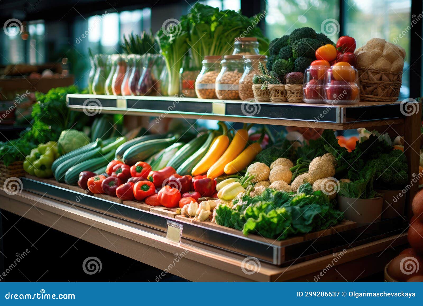 Fresh Fruits and Vegetables on the Counter in the Store Stock ...