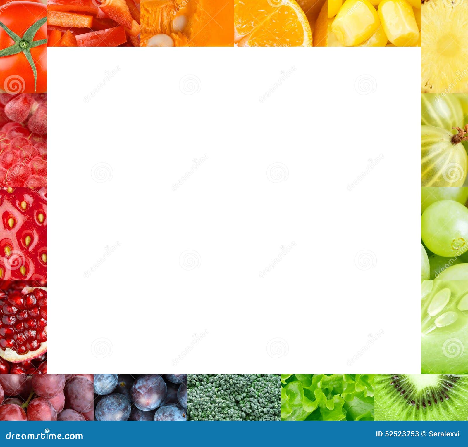 Fresh Fruits and Vegetables Stock Image - Image of frame, snack: 52523753
