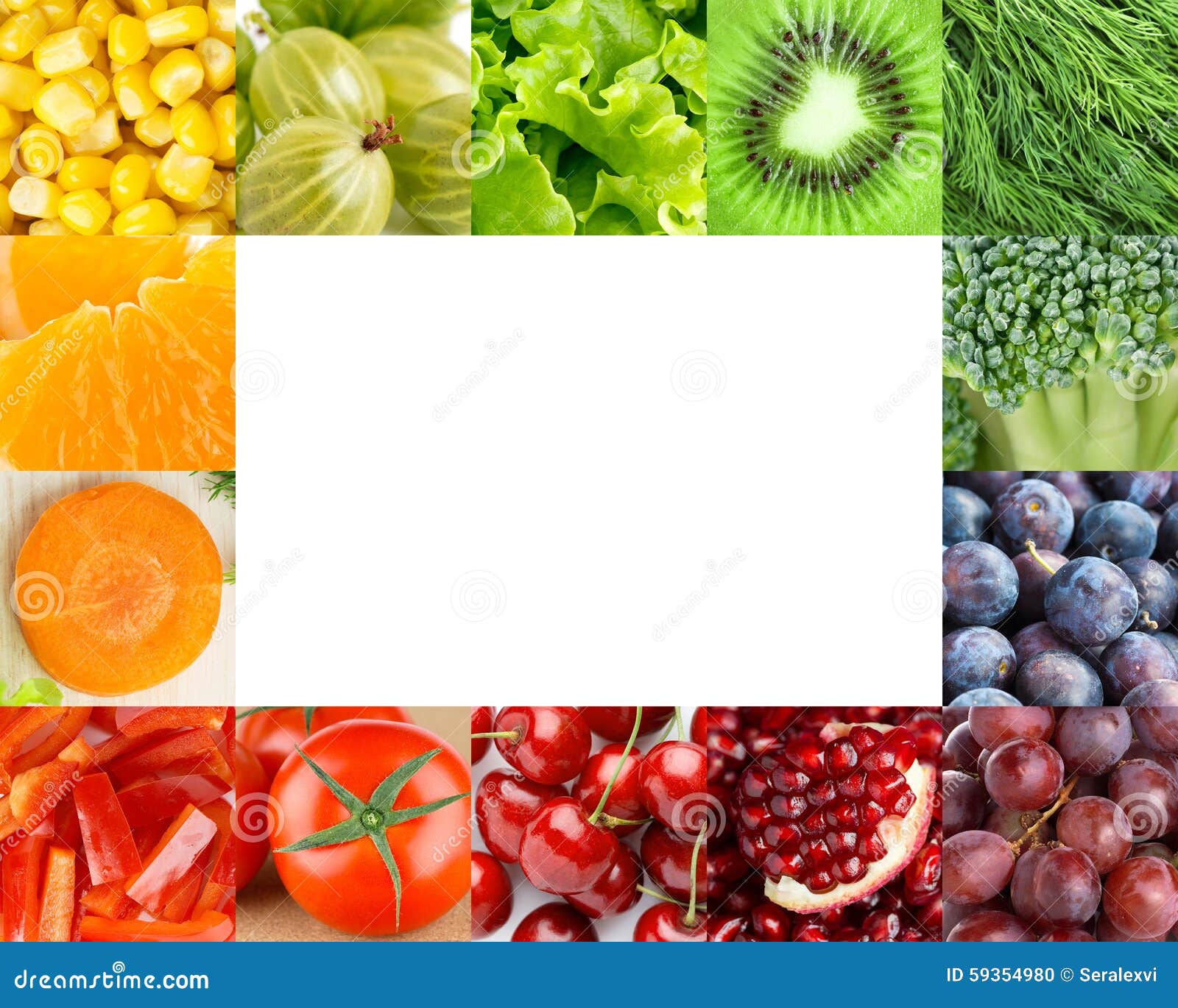 Fresh Fruits and Vegetables Frame Stock Photo - Image of cooking ...