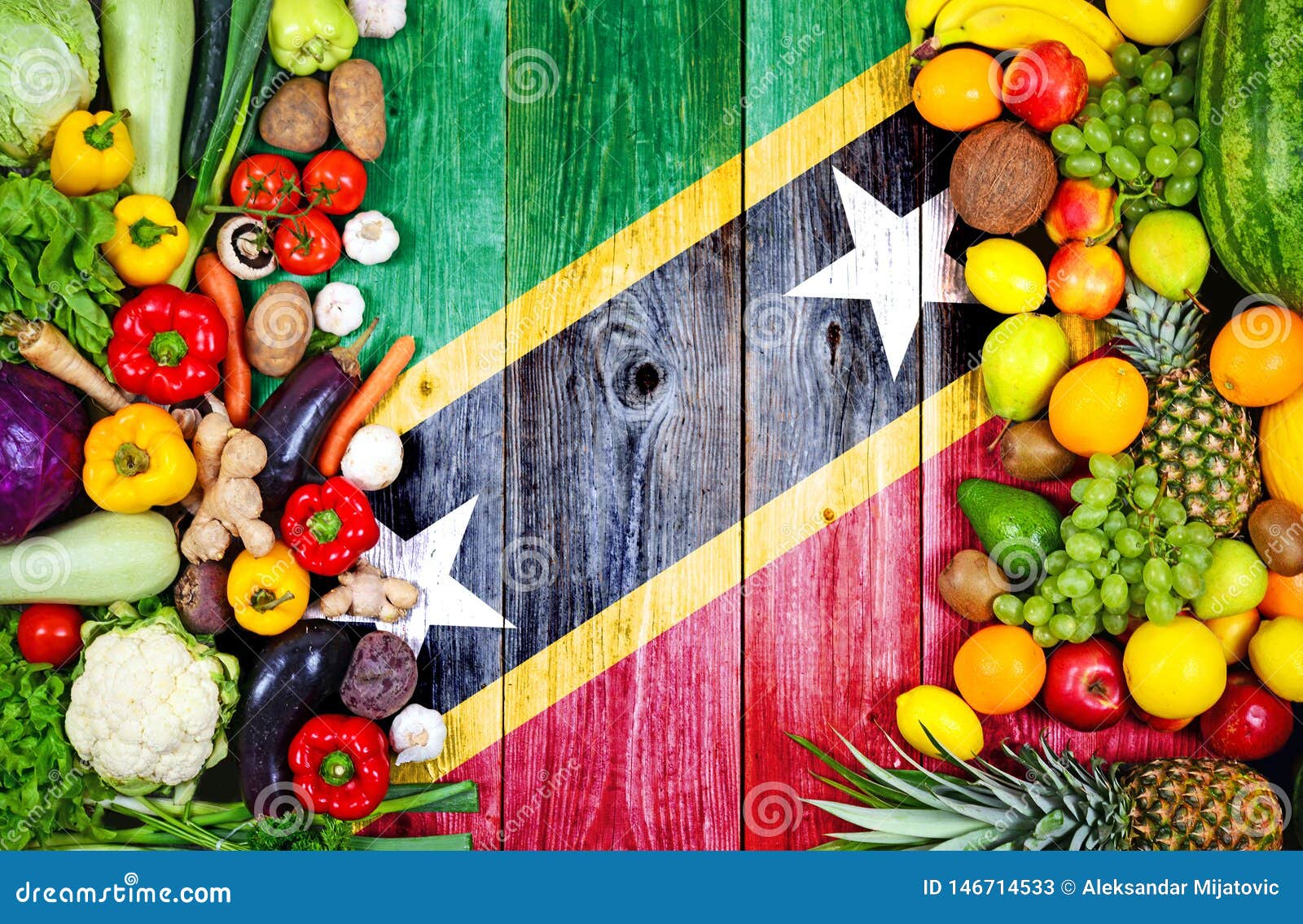 Fresh Fruits and Vegetables from Saint Kitts and Nevis Stock Image ...