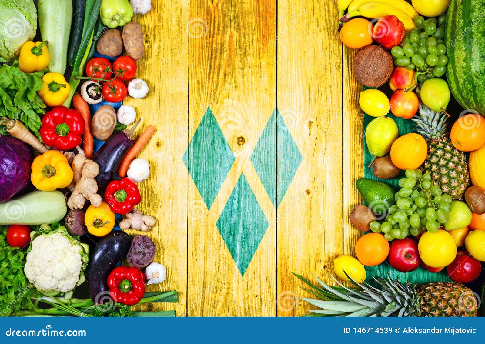 Fresh Fruits and Vegetables from Saint Vincent and Grenadines Stock ...