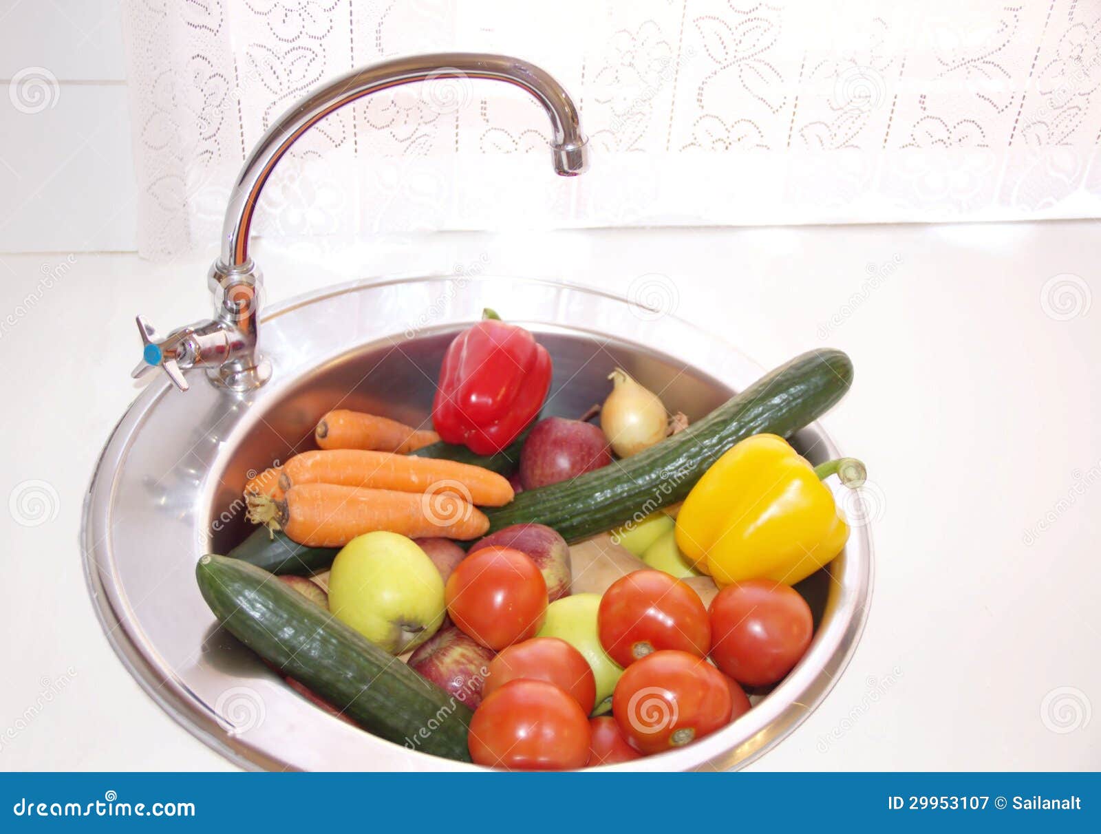 Fruits and Vegetables on a Kitchen Stock Image - Image of kitchen ...