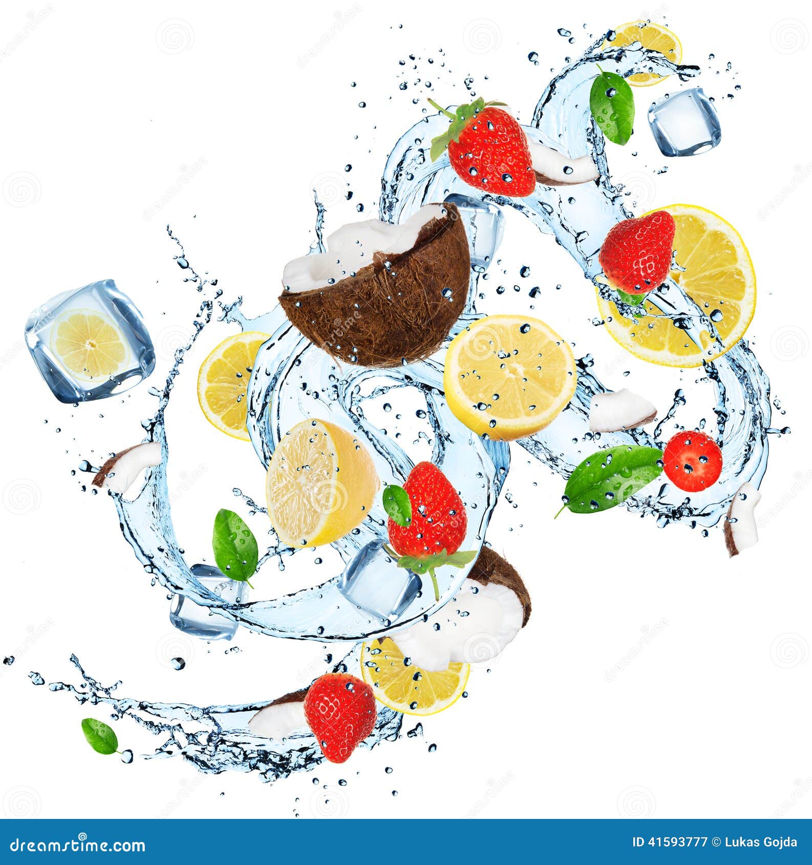Fresh Fruits with Water Splash. Stock Image - Image of flavor, bright ...