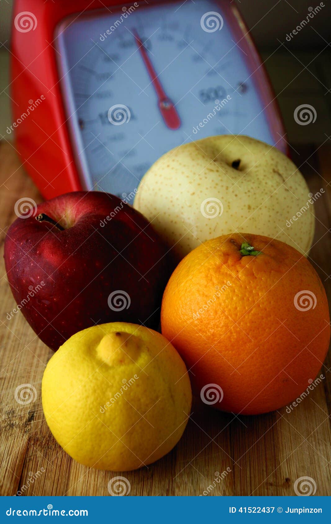 Fresh Fruits and a Weighing Scale Stock Image - Image of fitness, pear ...