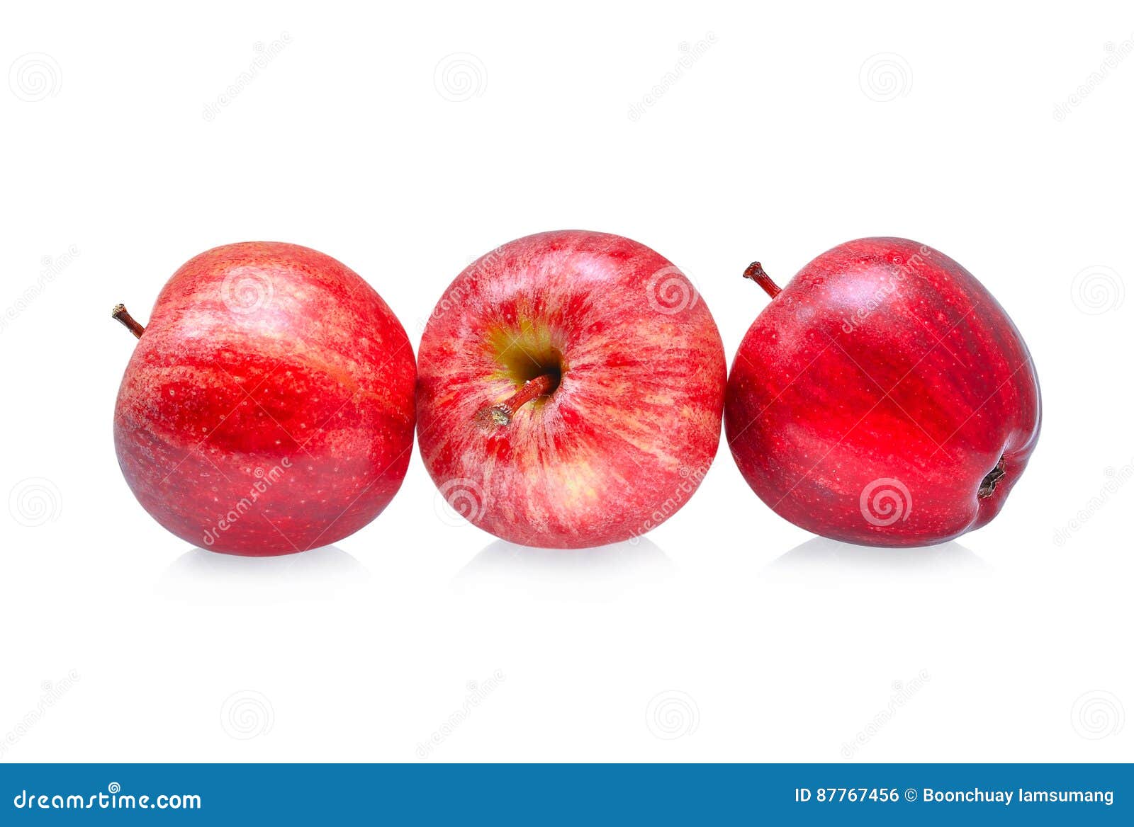 Fresh Gala Apples Isolated on White Stock Photo - Image of dessert ...