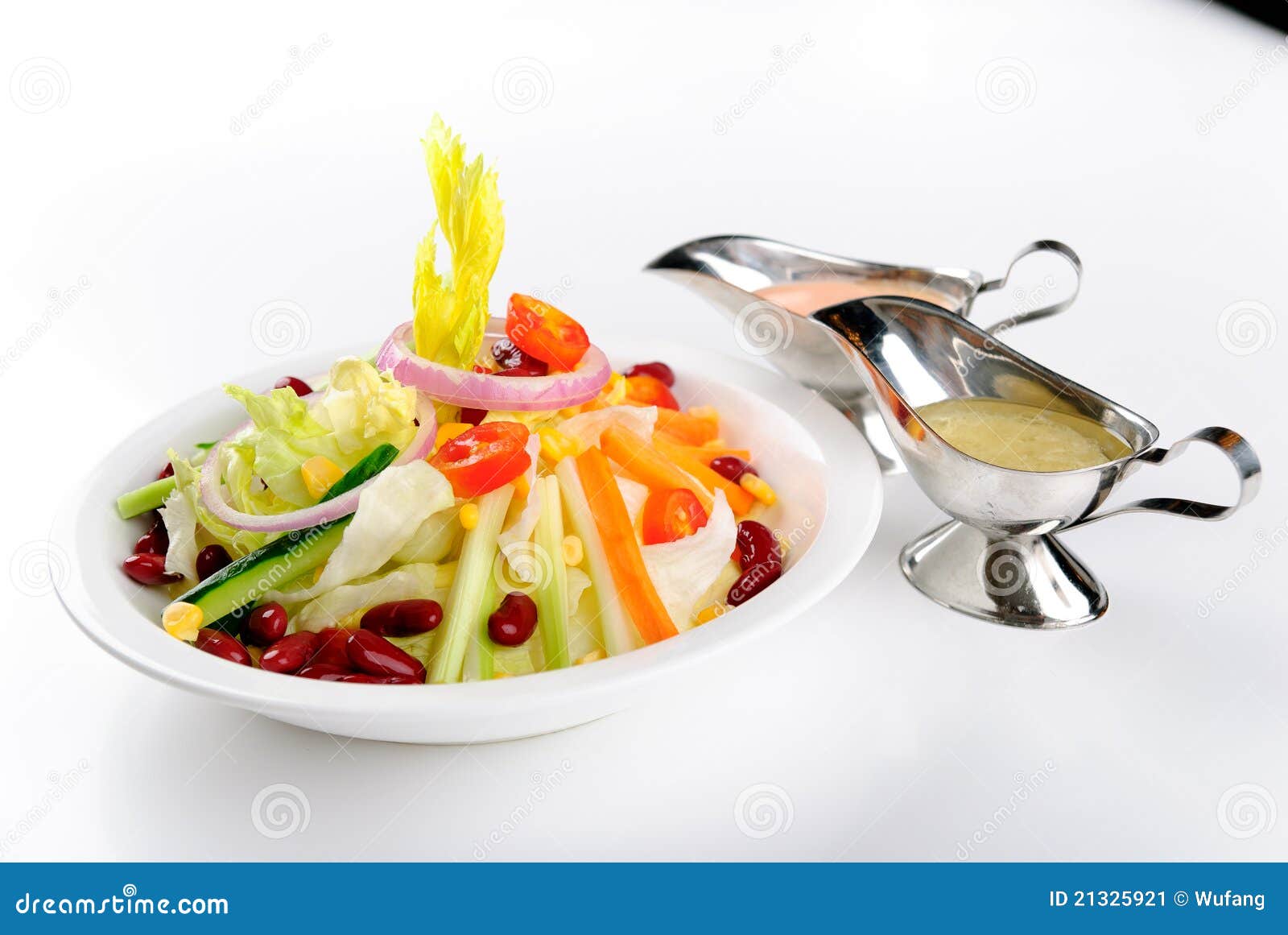 Fresh Garden Salad on a Table Stock Image - Image of tomatoes, olives ...