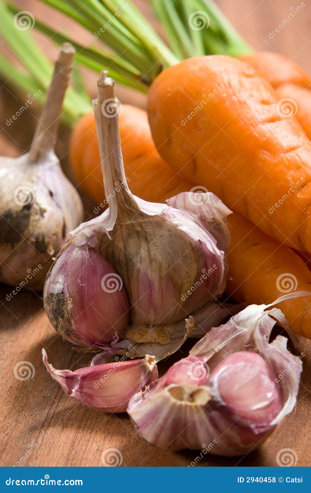 Fresh garlic and carrot stock photo. Image of food, nature - 2940458