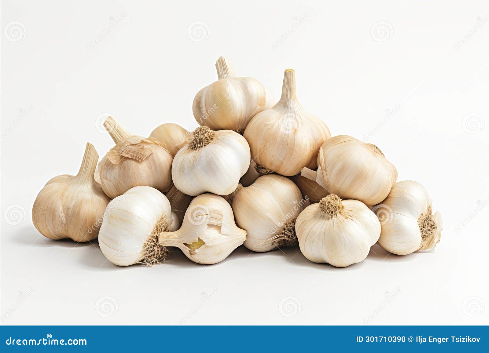 Fresh Garlic on a Clean White Backdrop Captivating Visuals for ...