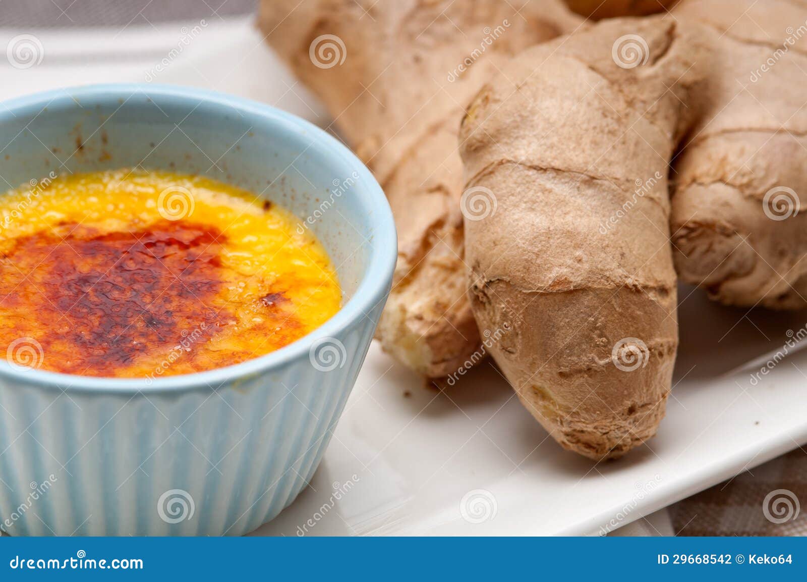 Fresh Ginger Creme Brulee Dessert Stock Photo - Image of cream, france ...