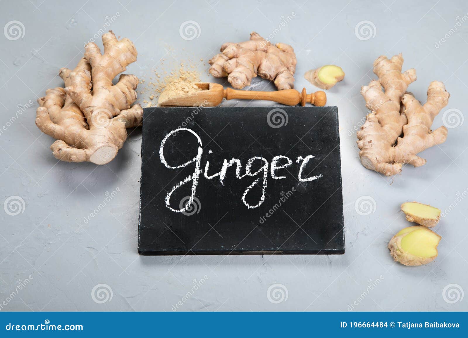 Fresh Ginger Root and Ginger Powder Stock Photo - Image of spice ...